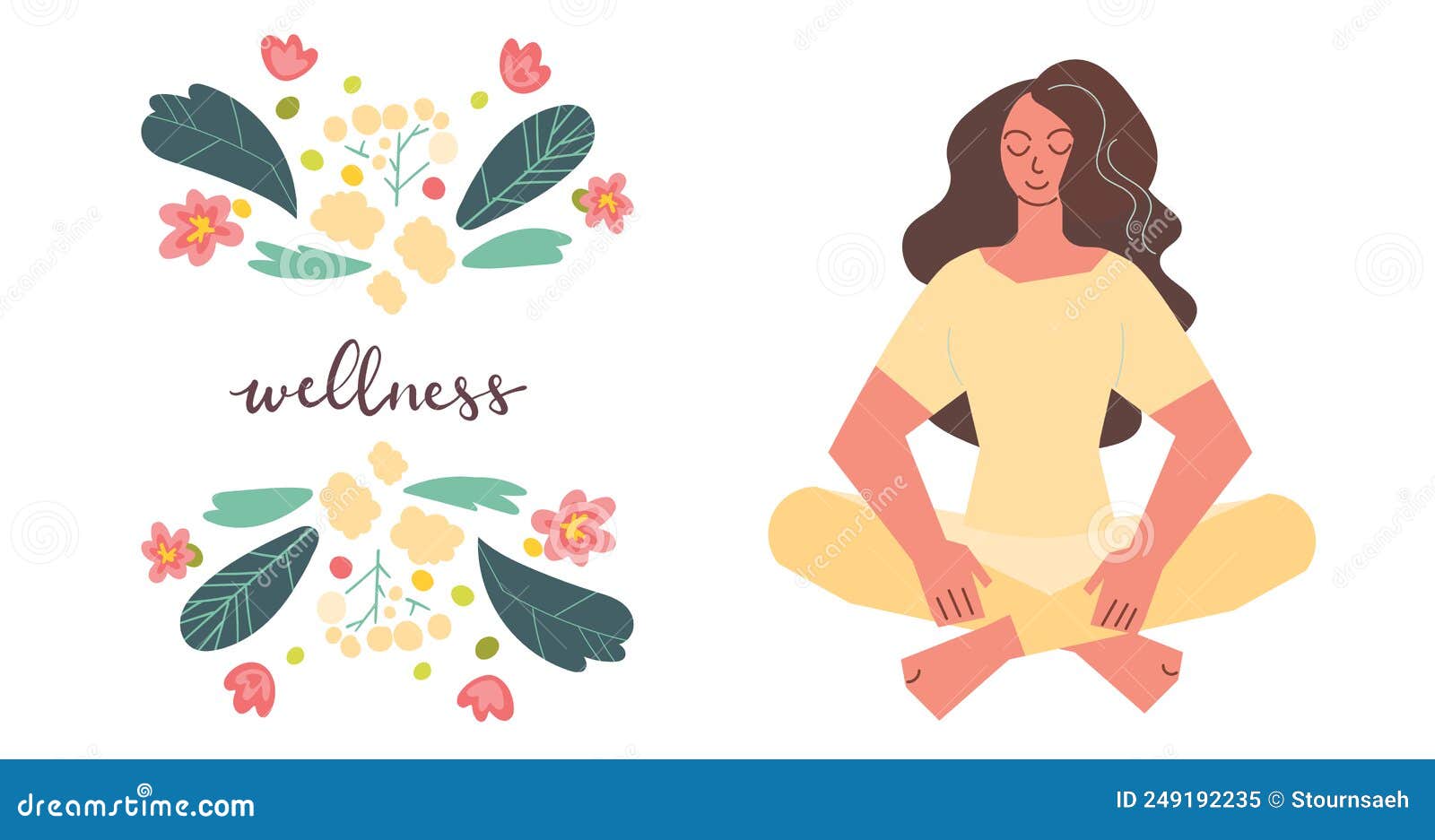 Wellness Handwritten Lettering Card Concept. Vector Illustration Design ...