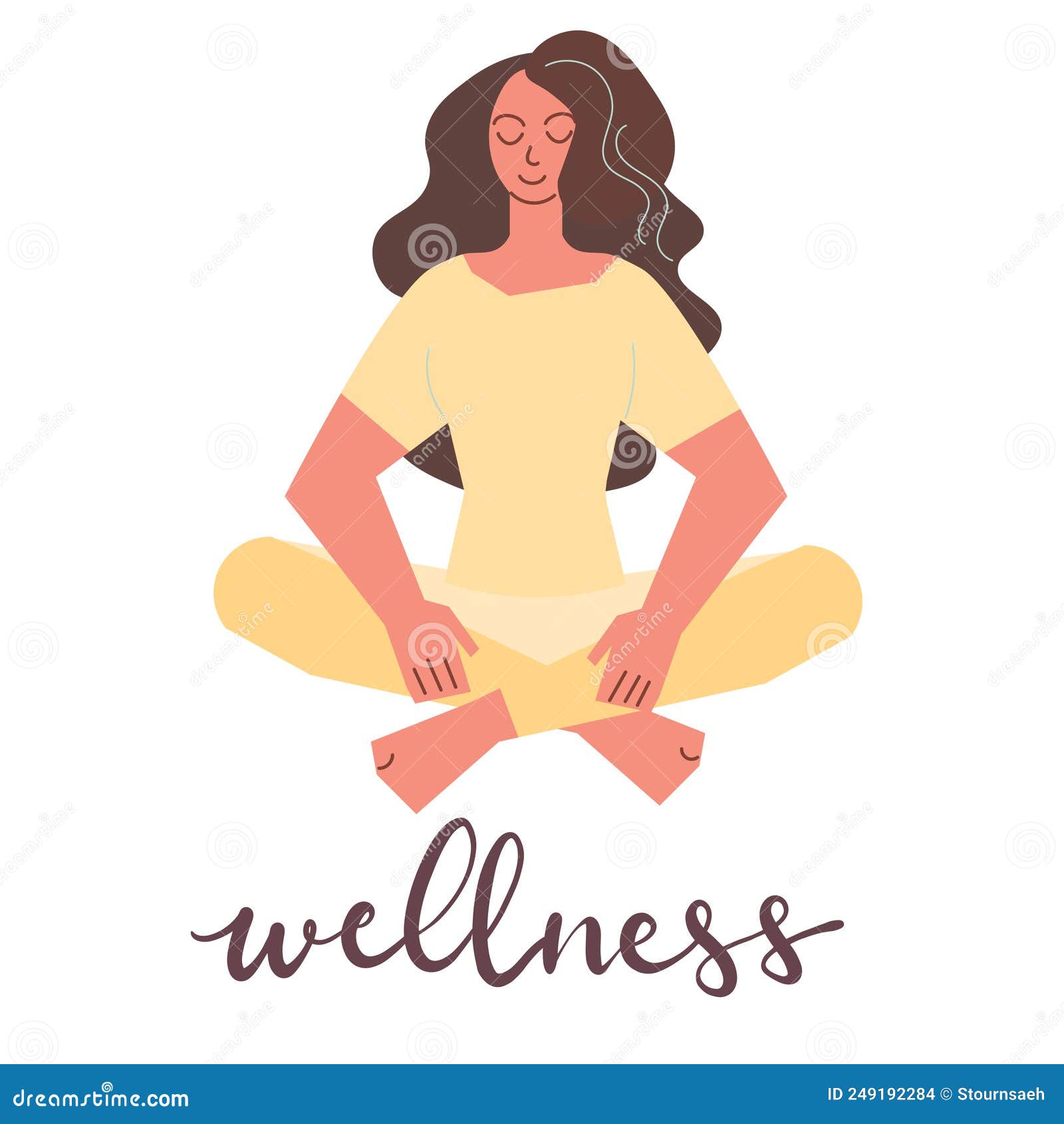 Wellness Handwritten Lettering Card Concept. Vector Illustration Design ...