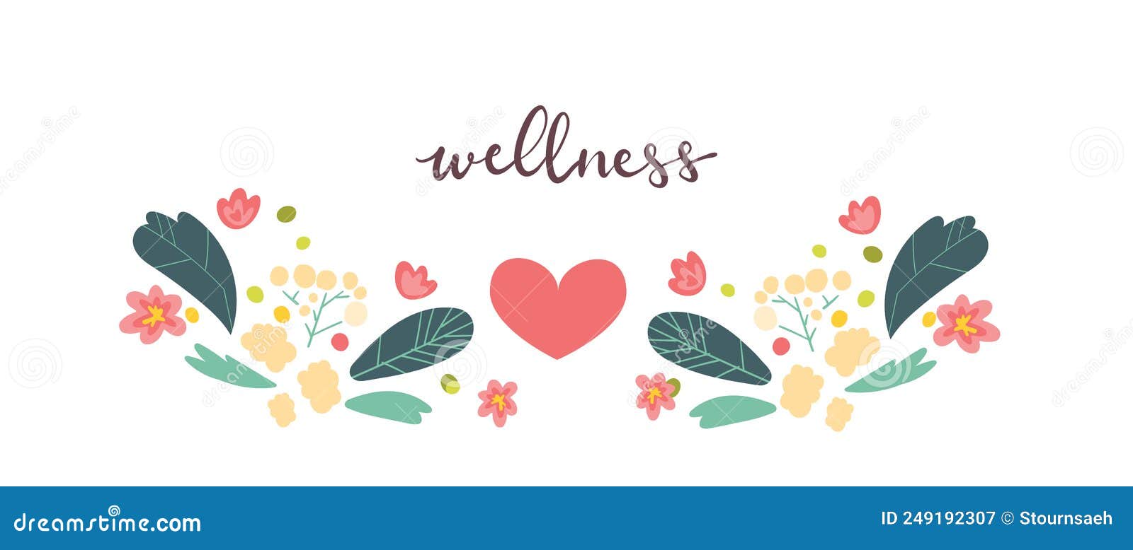 Wellness Handwritten Lettering Card Concept. Vector Illustration Design ...