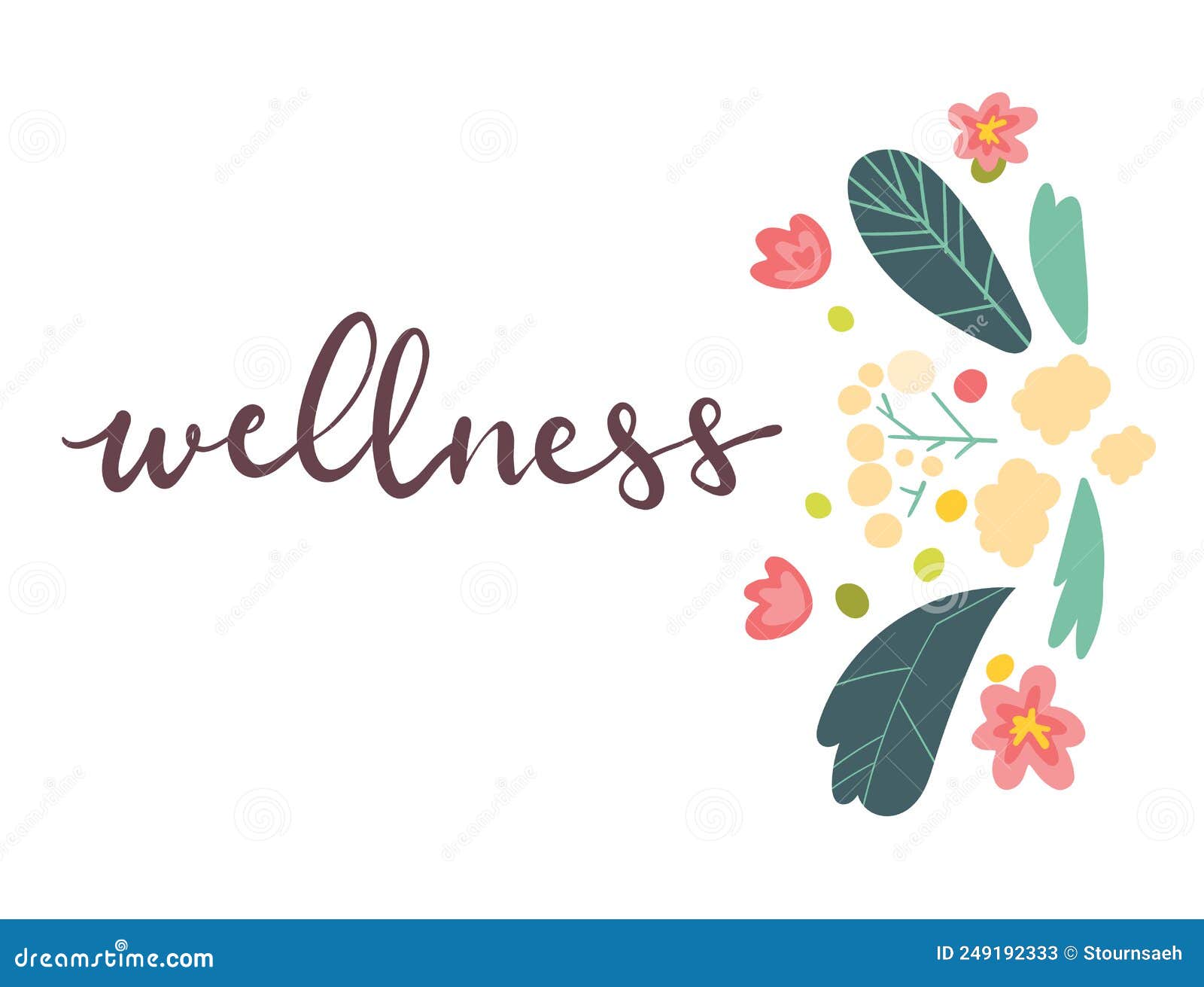 Wellness Handwritten Lettering Card Concept. Vector Illustration Design ...