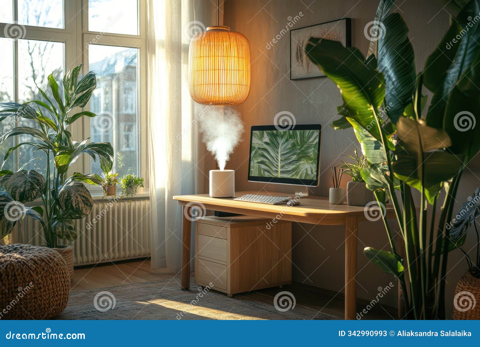 Wellness Home Office, a Chic Wellness Workspace Featuring a Sleek ...