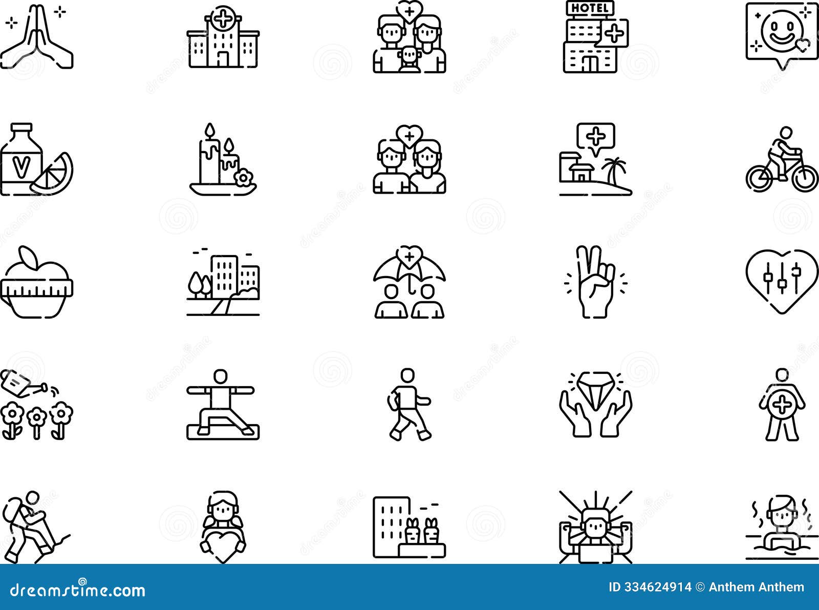 Wellness Icons Collection is a Vector Illustration with Editable Stroke ...