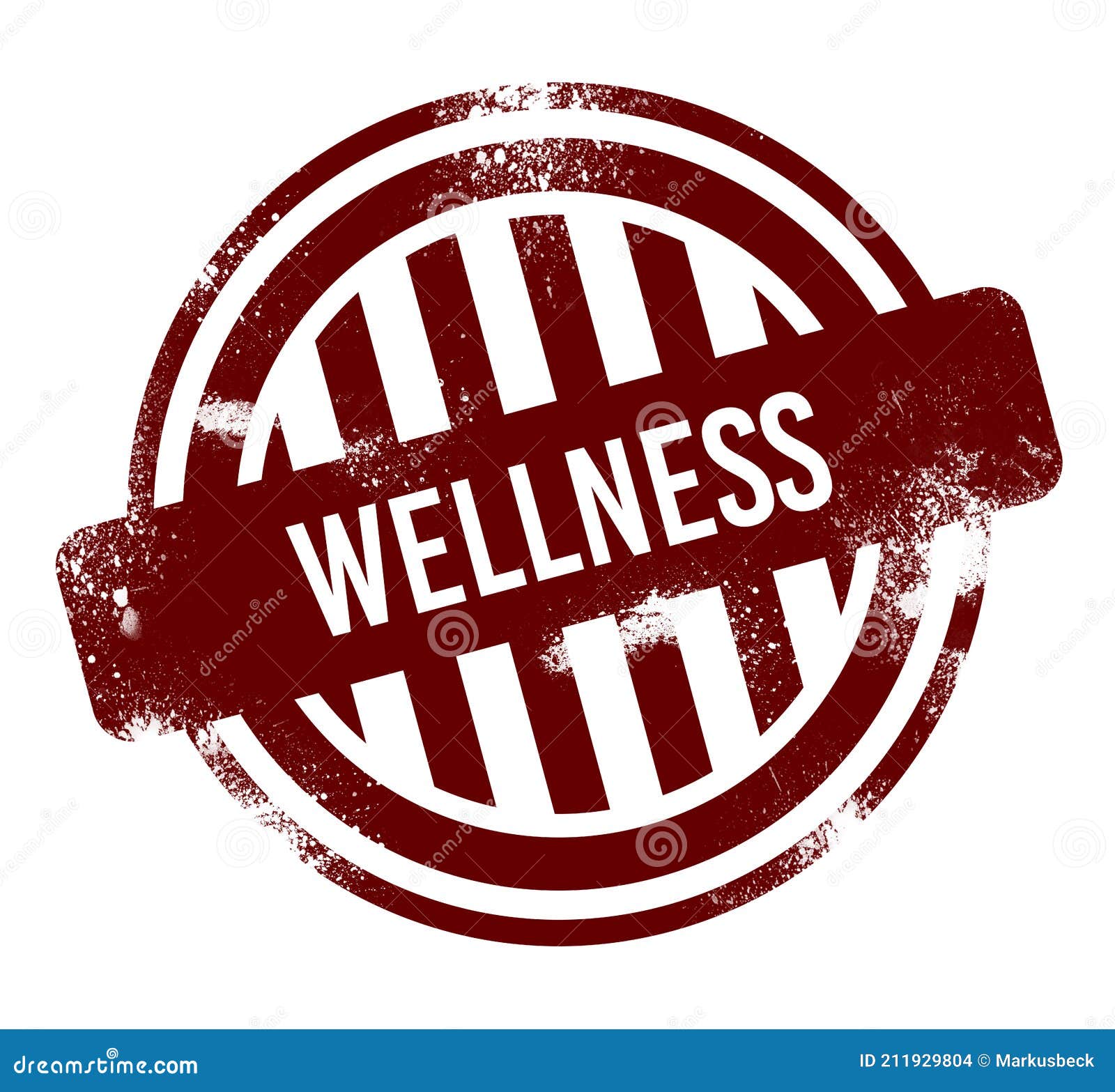 Wellness - Red Round Grunge Button, Stamp Stock Illustration ...