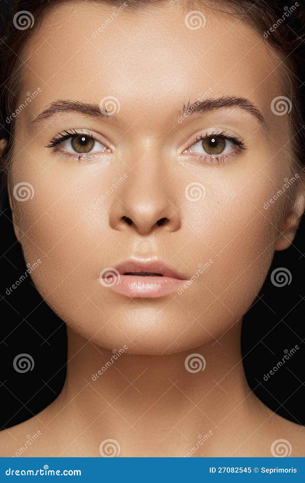 Wellness, Spa and Tan. Model Face with Purity Skin Stock Image - Image ...