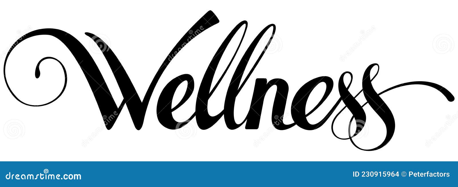Wellness - Custom Calligraphy Text Stock Vector - Illustration of ...