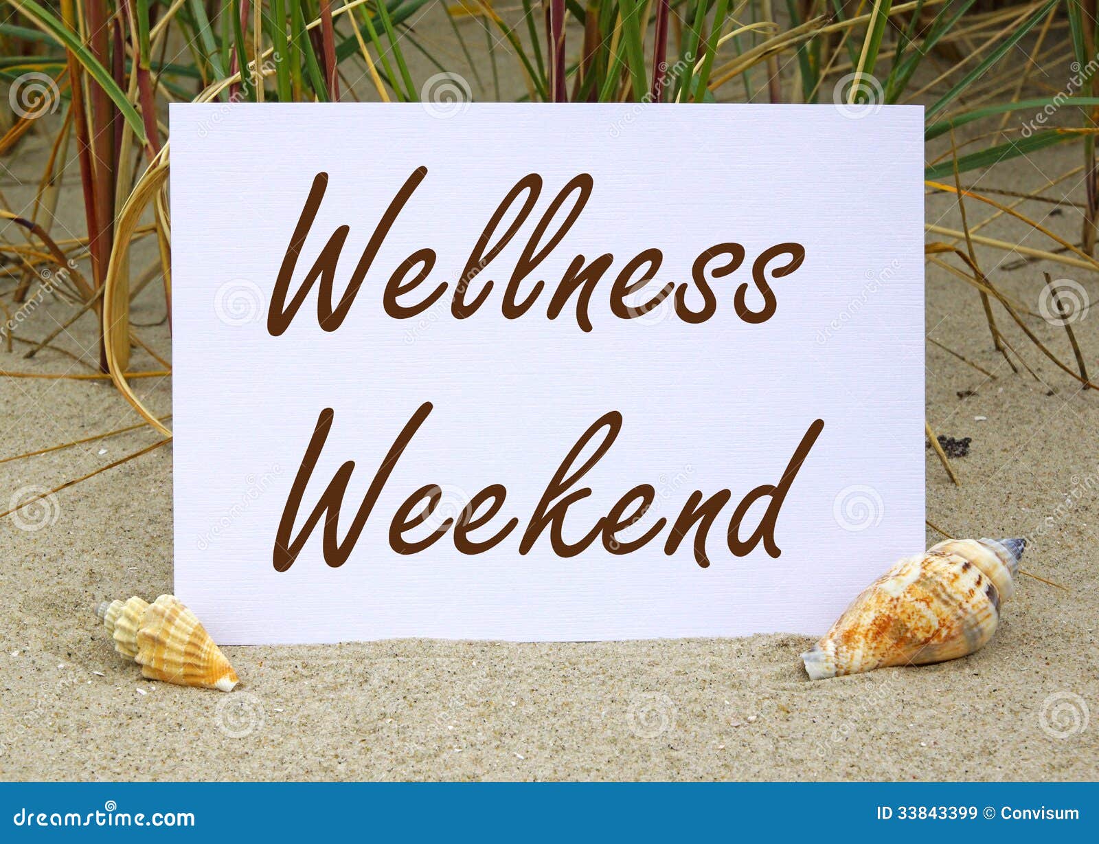 Wellness Weekend Sign on Beach Stock Image - Image of sign, weekend ...