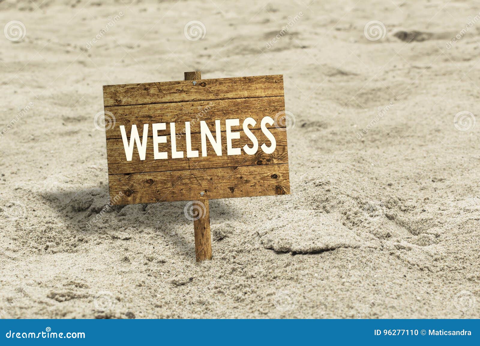 Wellness Wooden Sign on a Beach. Stock Photo - Image of recreation ...