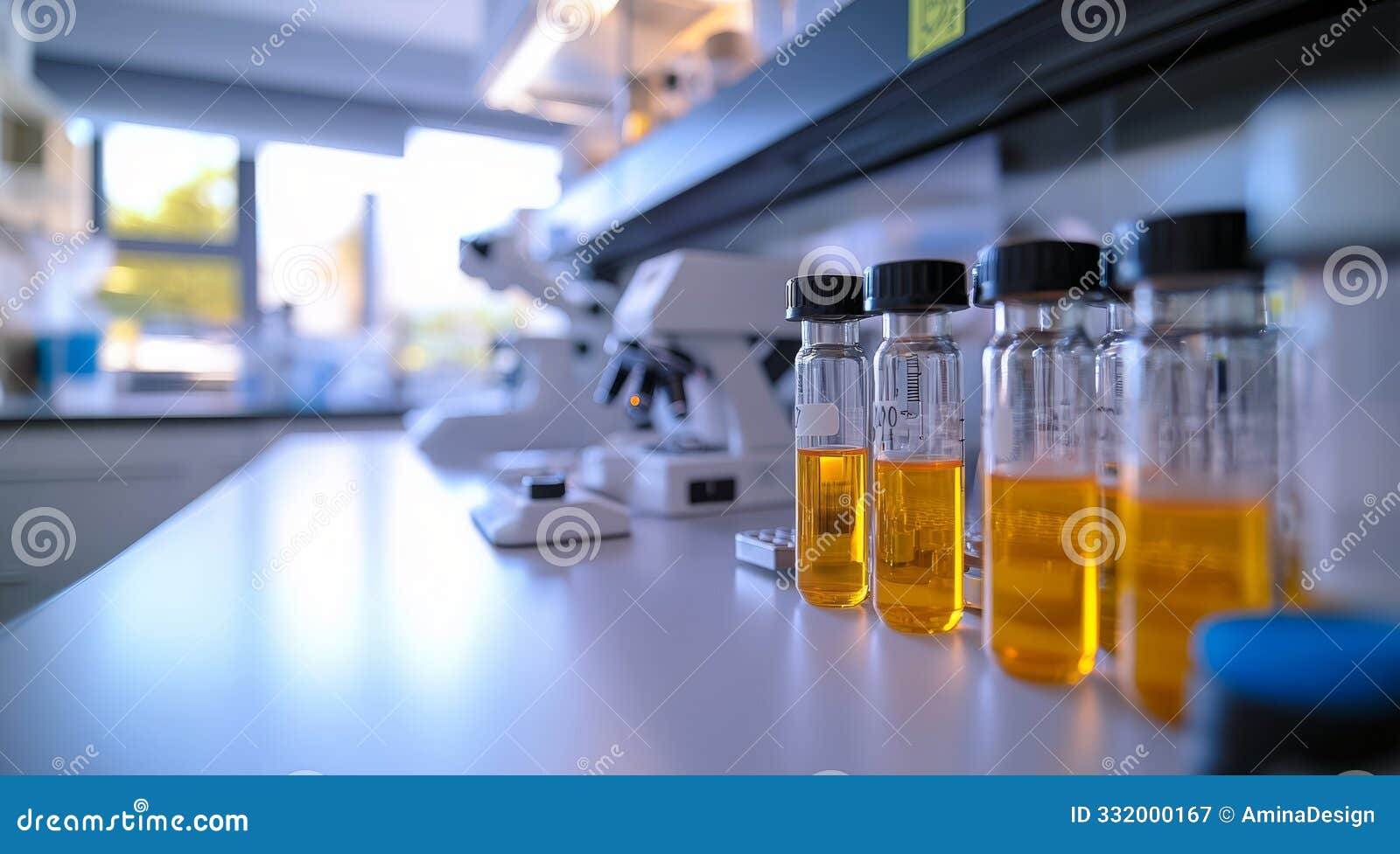A WellOrganized Laboratory Setup Featuring Various Vials and Advanced ...