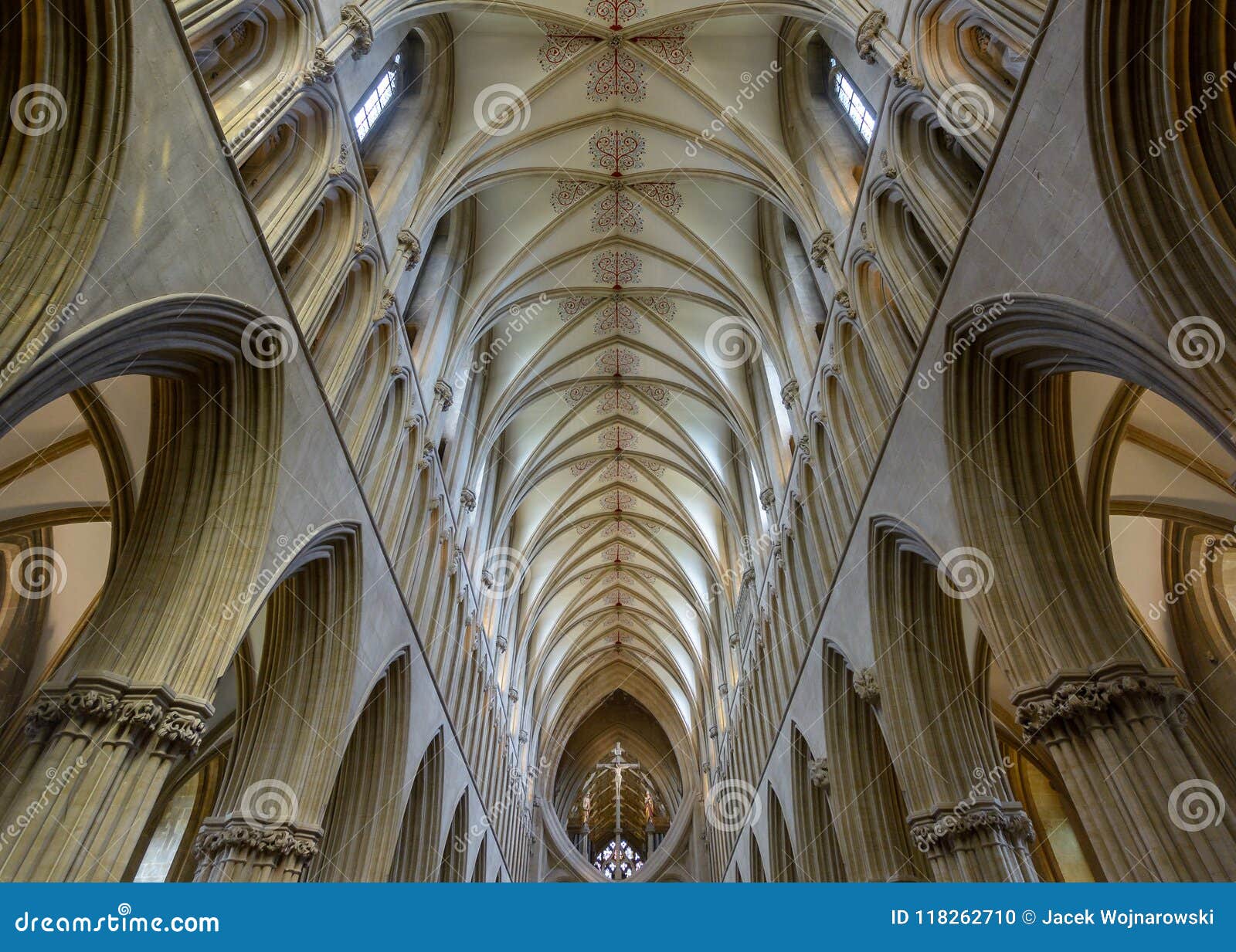 Interior of Wells Cathedral - Nave Ceiling Low Angle Editorial Image ...