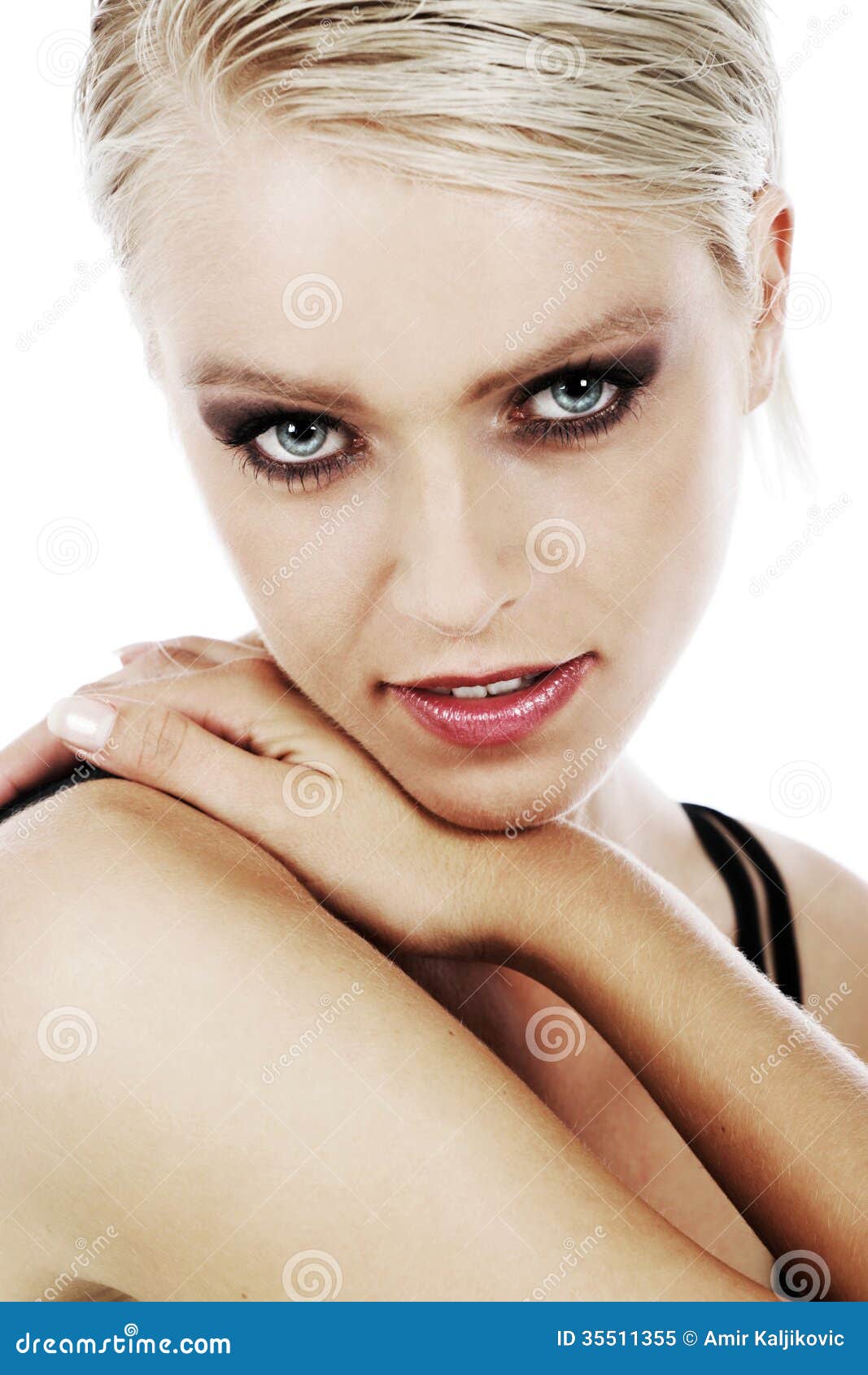 Wellustige Groen-eyed Mooie Blond Stock Afbeelding - Image of ...