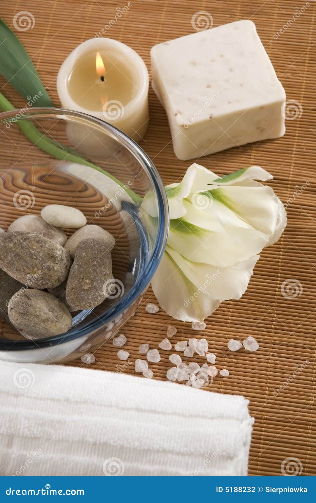 Welness Spa Set For Healthy Therapy On White Background. Royalty-Free ...