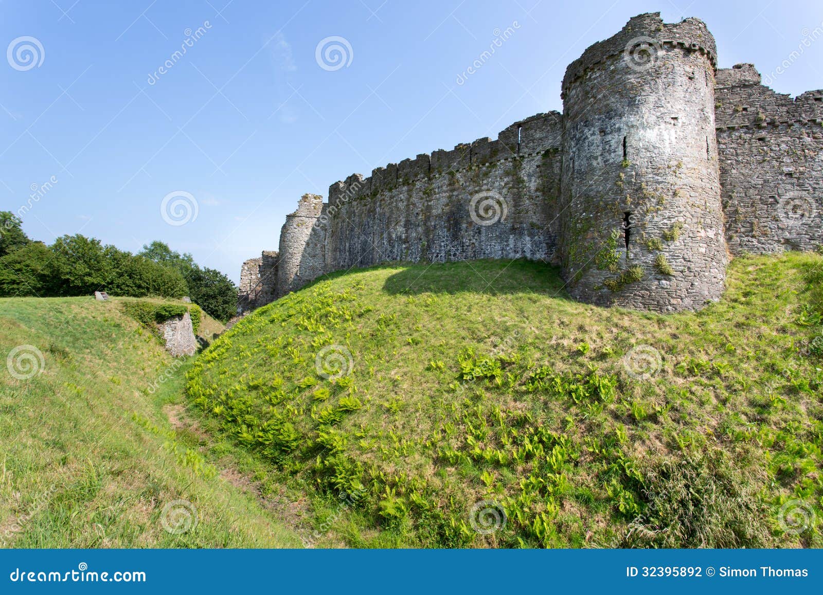 Welsh Castle stock photo. Image of walls, tenby, grass - 32395892