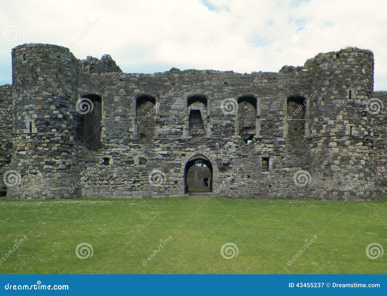Welsh Castle Ruins stock image. Image of isle, stone - 43455237