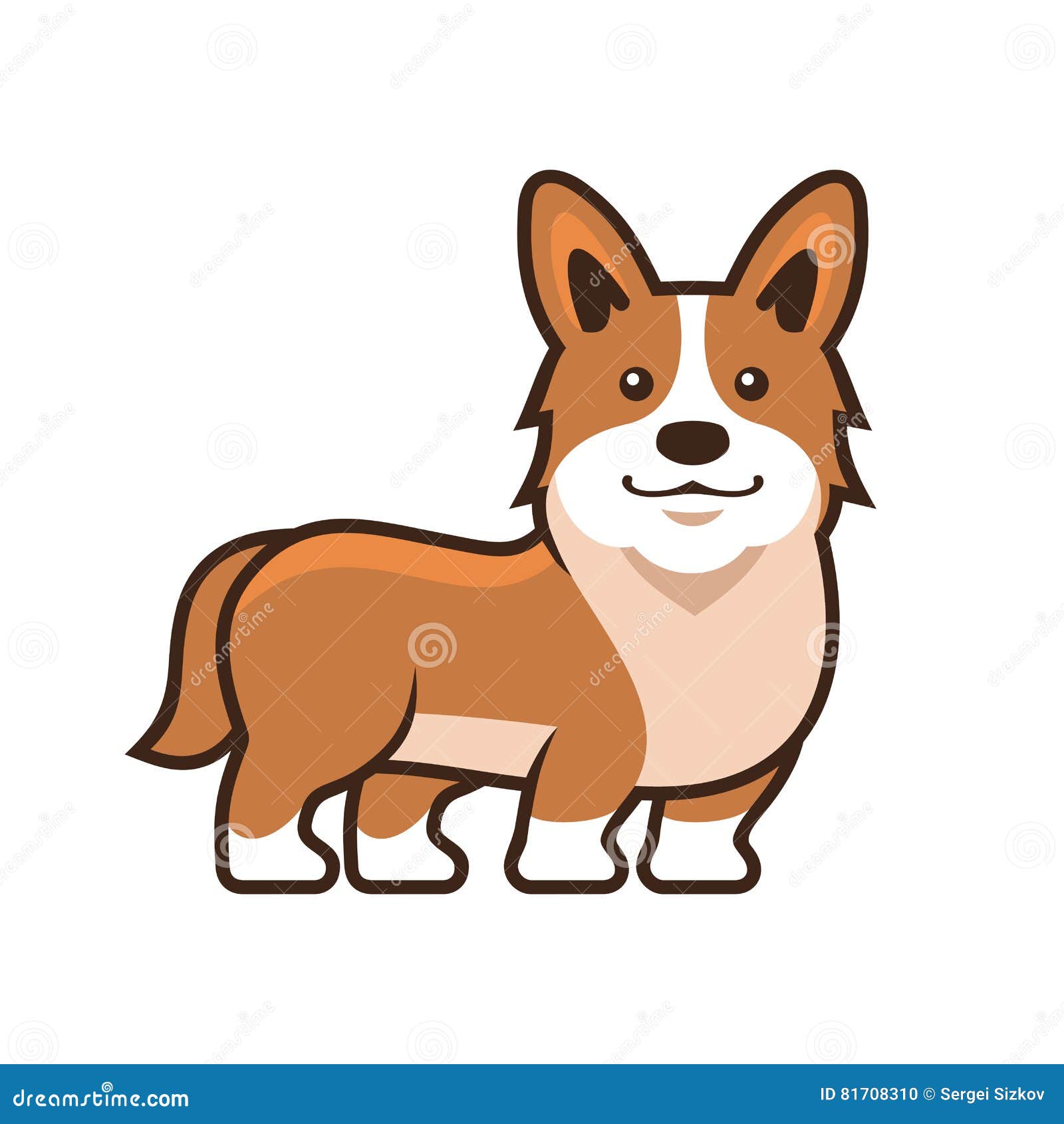 Welsh Corgi Pembroke. Cartoon Style Vector Stock Vector - Illustration ...