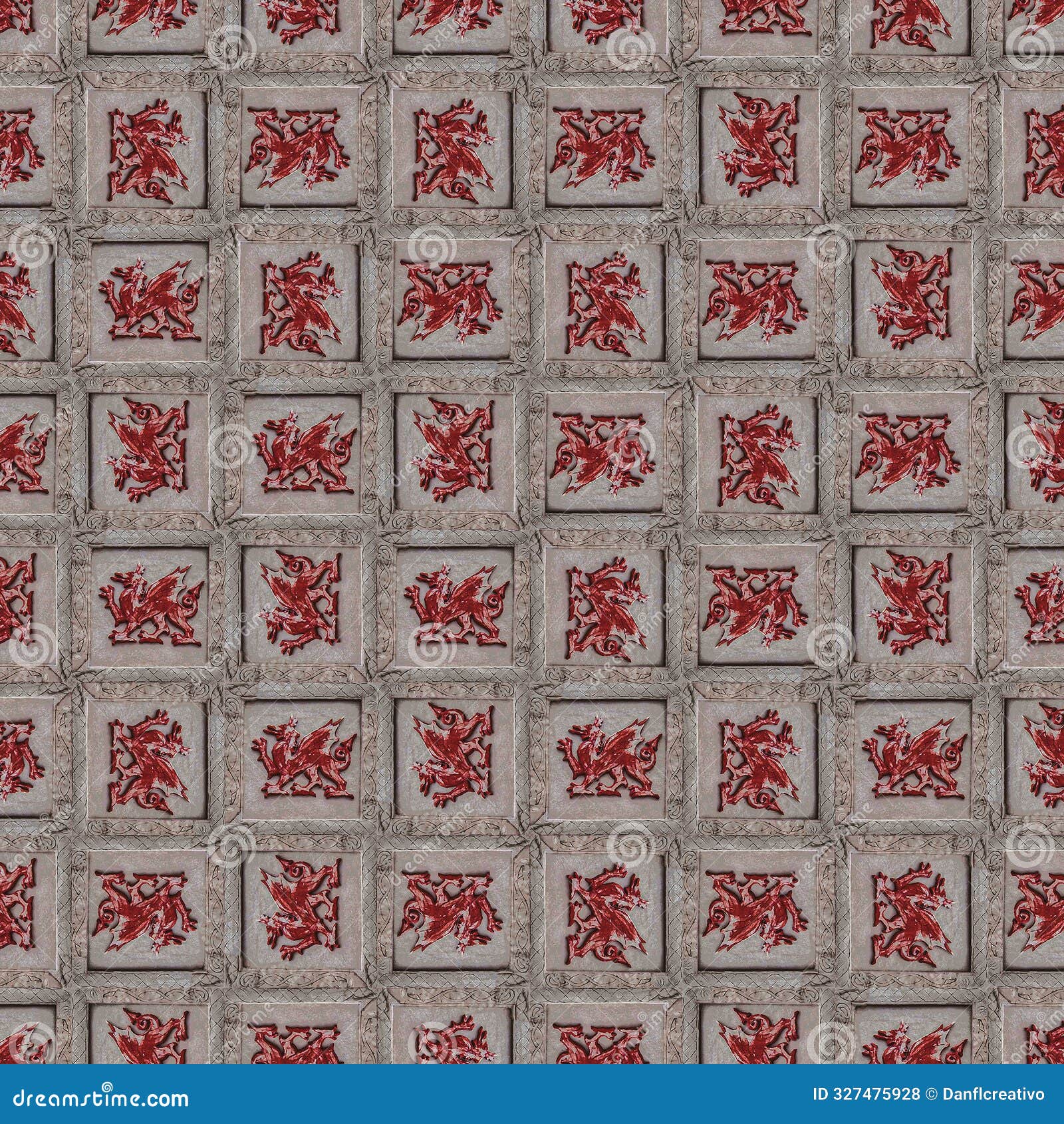 Welsh Dragon Handmade Sculpture Motif Pattern Stock Photo - Image of ...