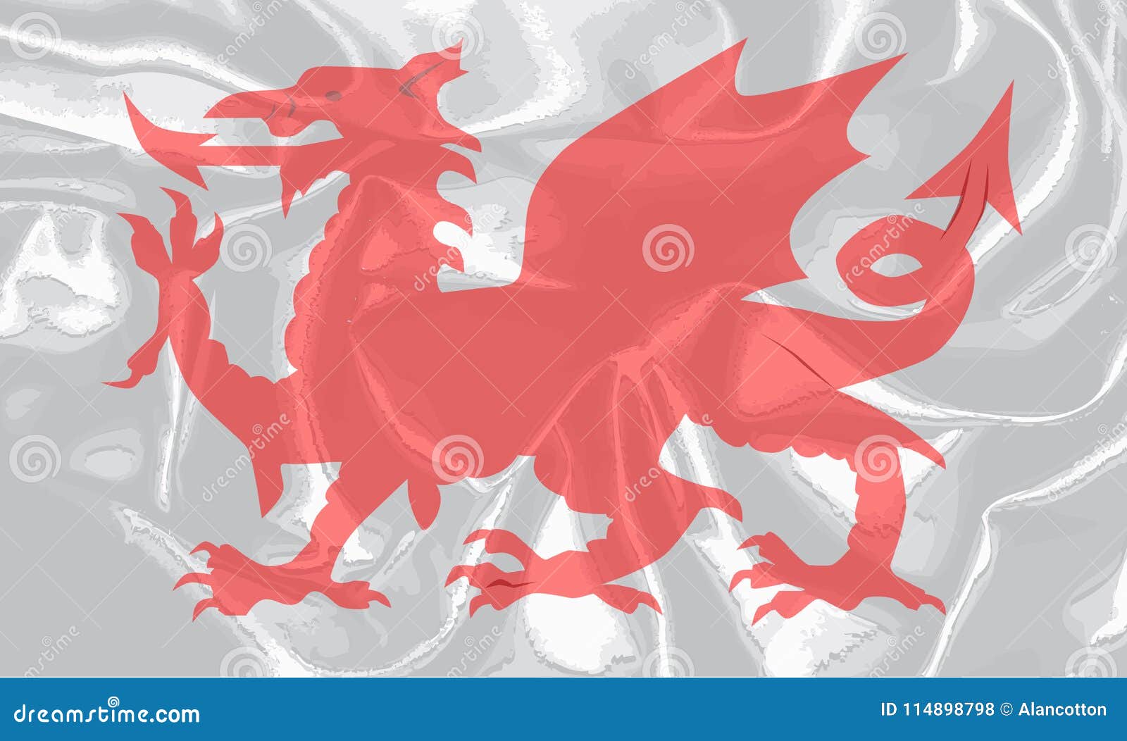 Welsh Dragon Grunge Silk Flag Stock Vector - Illustration of national ...