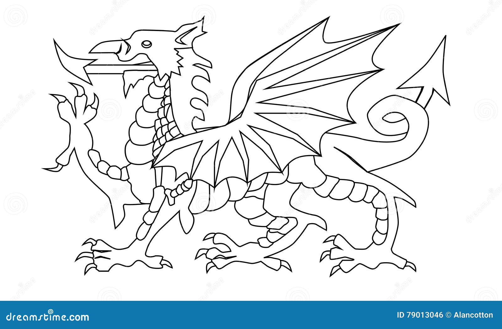 Welsh Dragon Punching Cartoon Vector | CartoonDealer.com #81371243