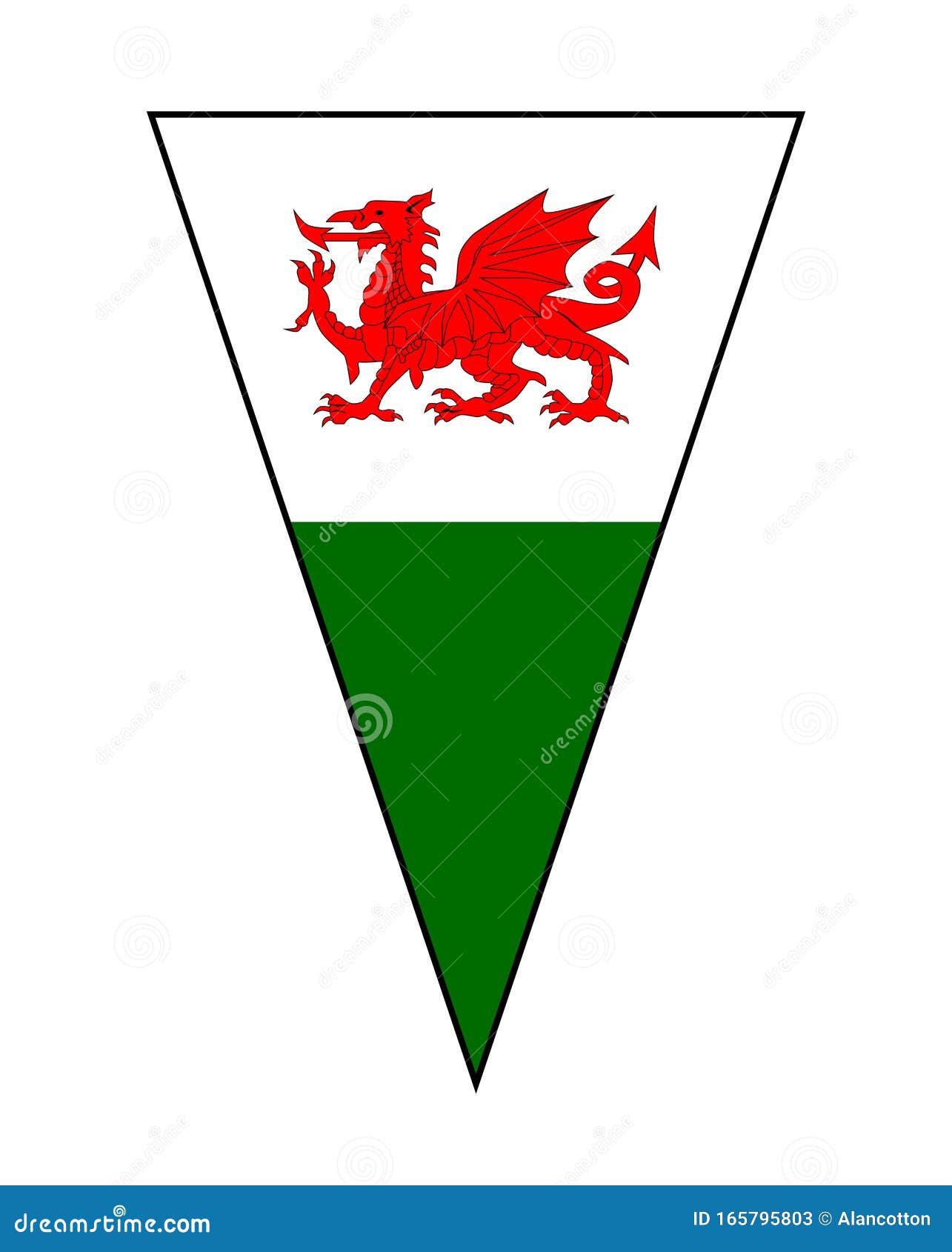 Welsh Flag As Bunting Triangle Stock Vector - Illustration of united ...