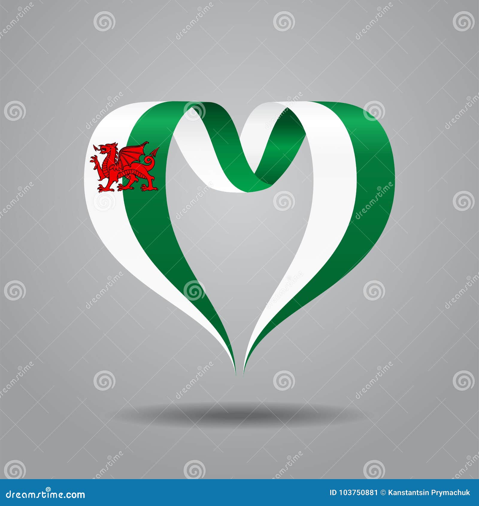 Welsh Flag Heart-shaped Ribbon. Vector Illustration. Stock Vector ...