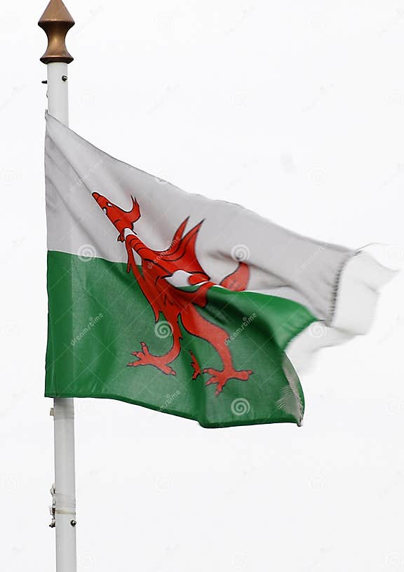 Welsh Flag stock photo. Image of pole, cymru, baner, wales - 99178726