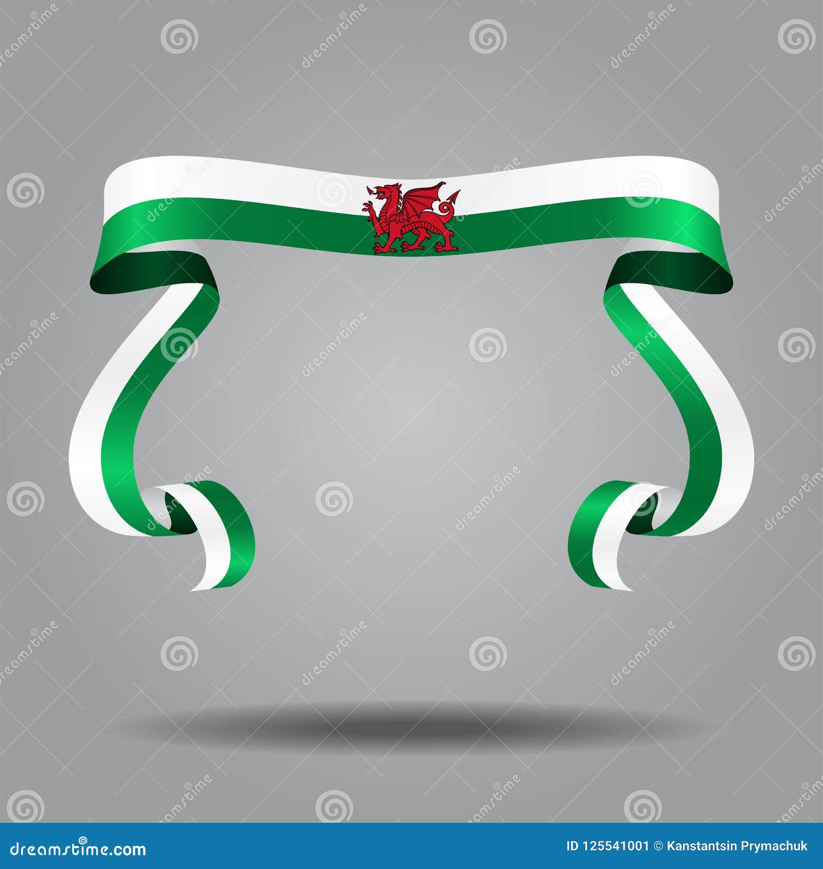 Welsh Flag Wavy Ribbon Background. Vector Illustration. Stock Vector ...