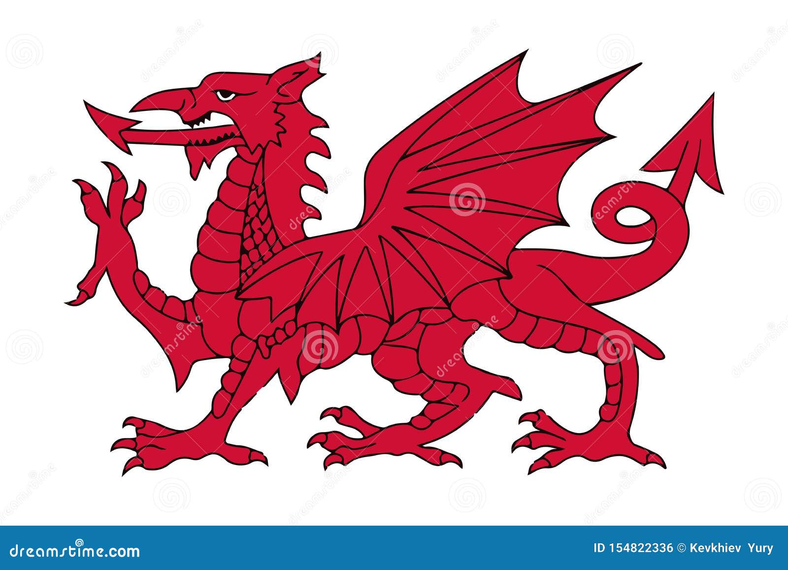 Welsh Red Dragon Vector Illustration Stock Vector - Illustration of ...