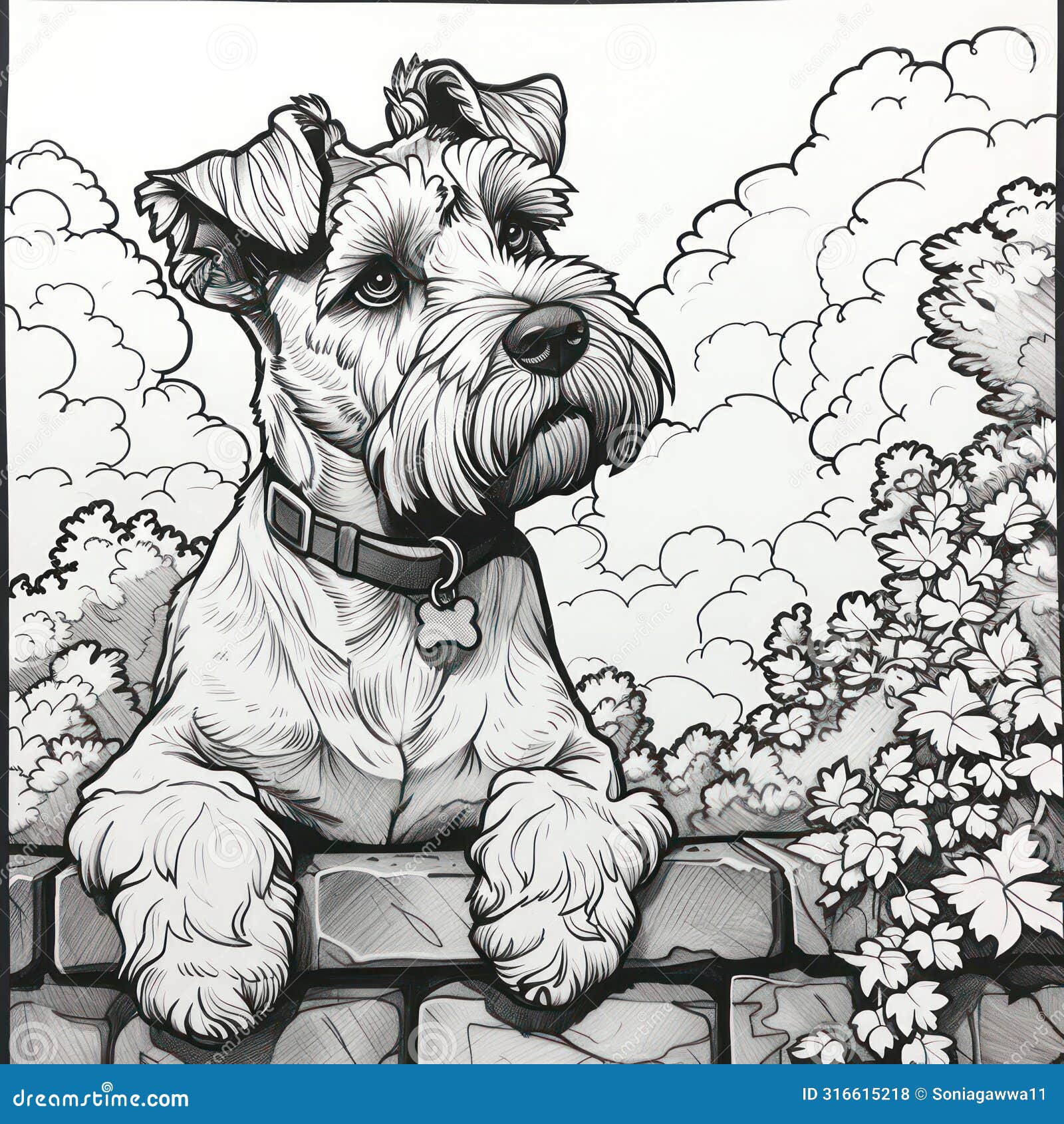 Welsh Terrier Dog Drawing Coloring Book Page Stock Illustration ...