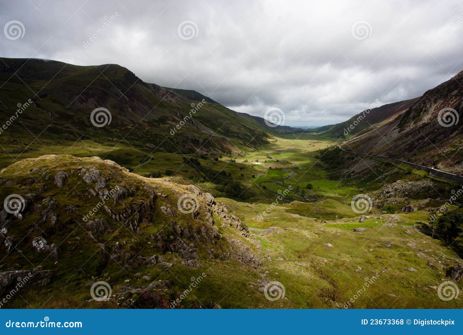 Welsh Valley stock photo. Image of clouds, nant, valley - 23673368