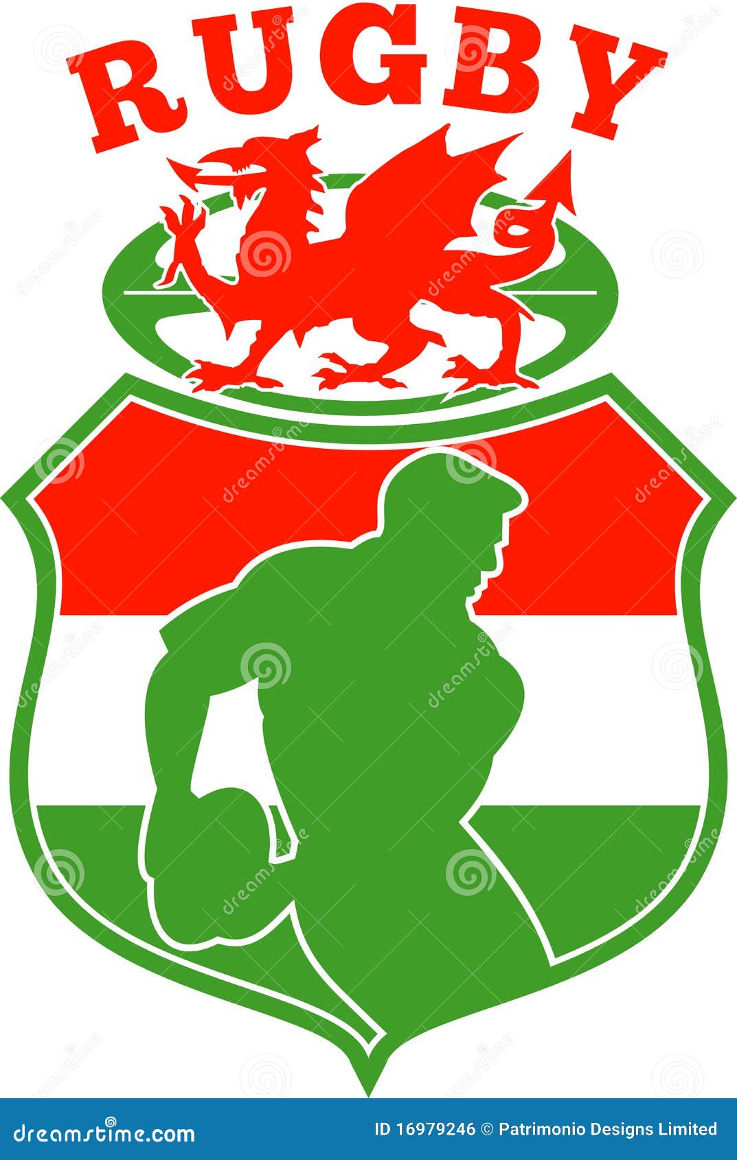 Welsh Wales Rugby Player Ball Royalty Free Stock Image - Image: 16979246