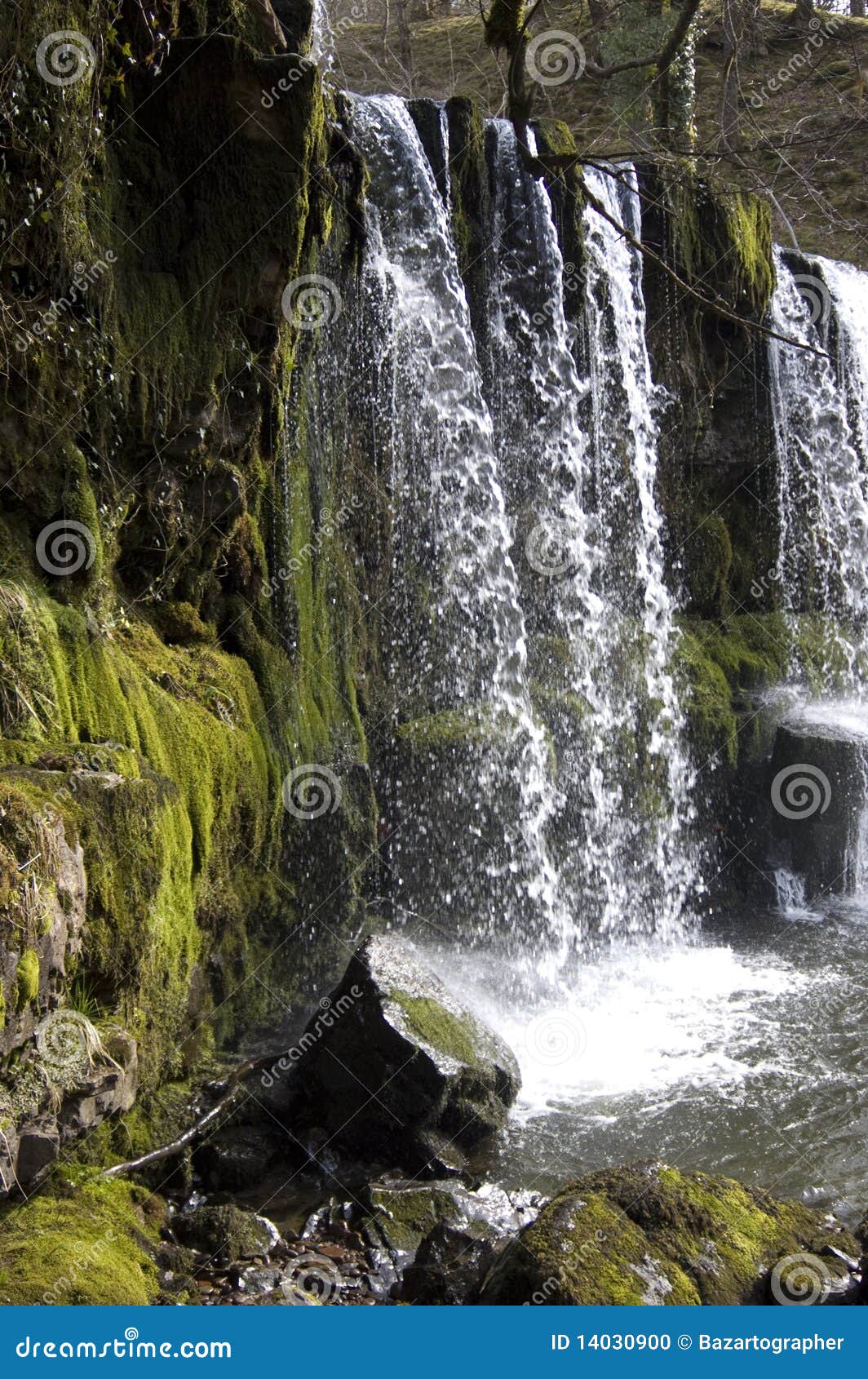 Welsh waterfall stock photo. Image of waterfall, moss - 14030900