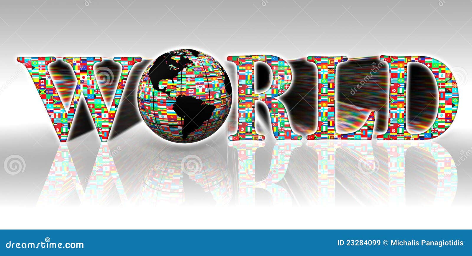 Welt Kennzeichnet Wort Und Erdekugel Stock Abbildung - Illustration von ...