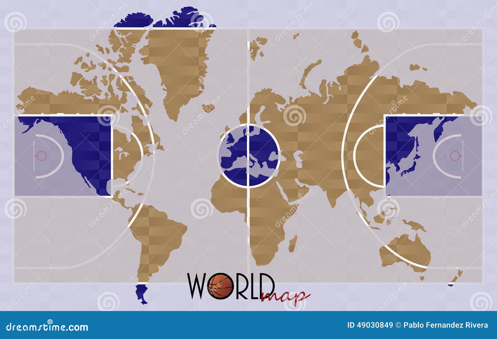 Weltkarte-Basketball stock abbildung. Illustration von korb - 49030849