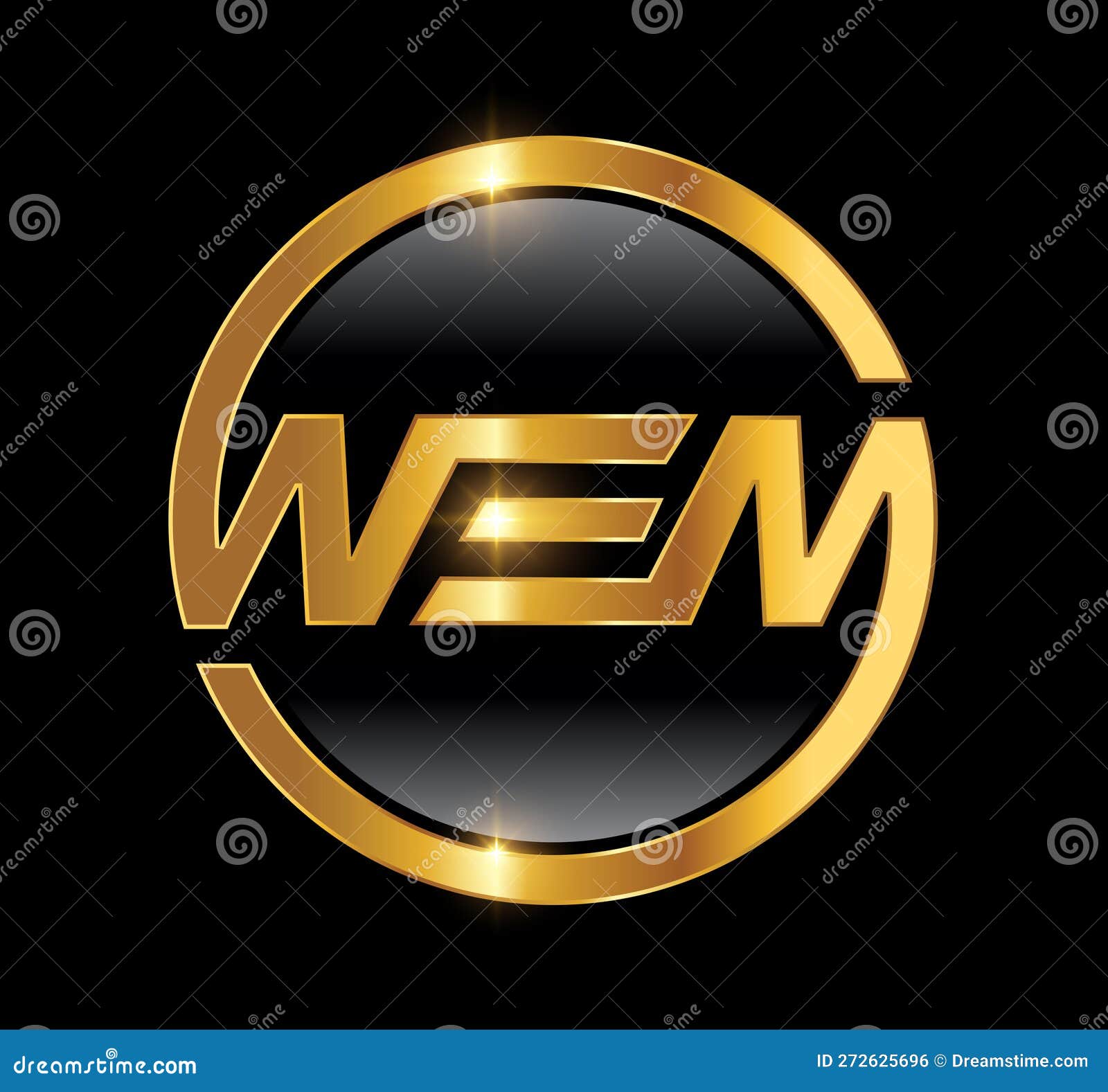 WEM Monogram Initial Golden Logo Vector Icon Stock Vector ...