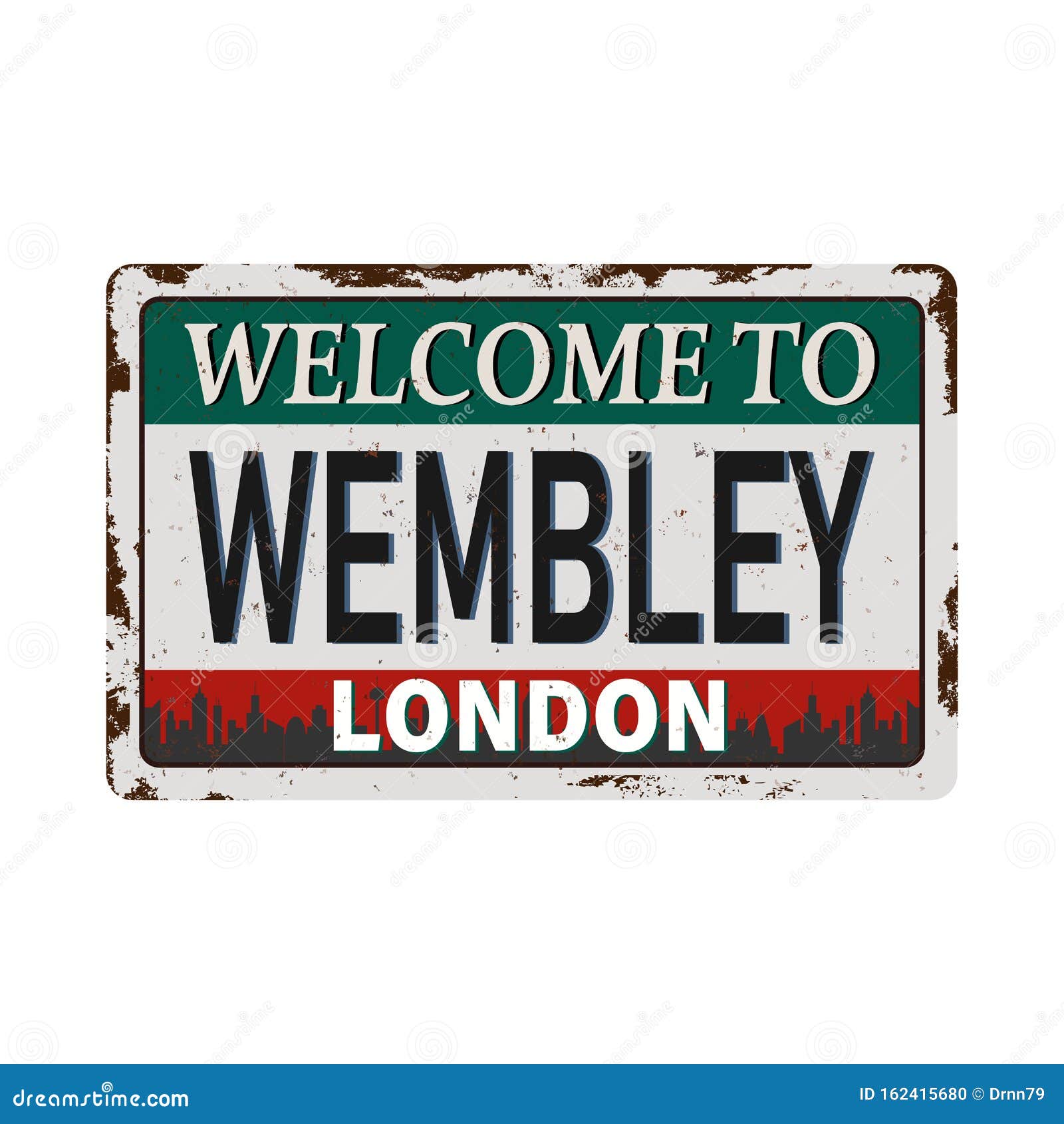 Wembley London Rusted Logo Illustration Vector Format on White Stock ...