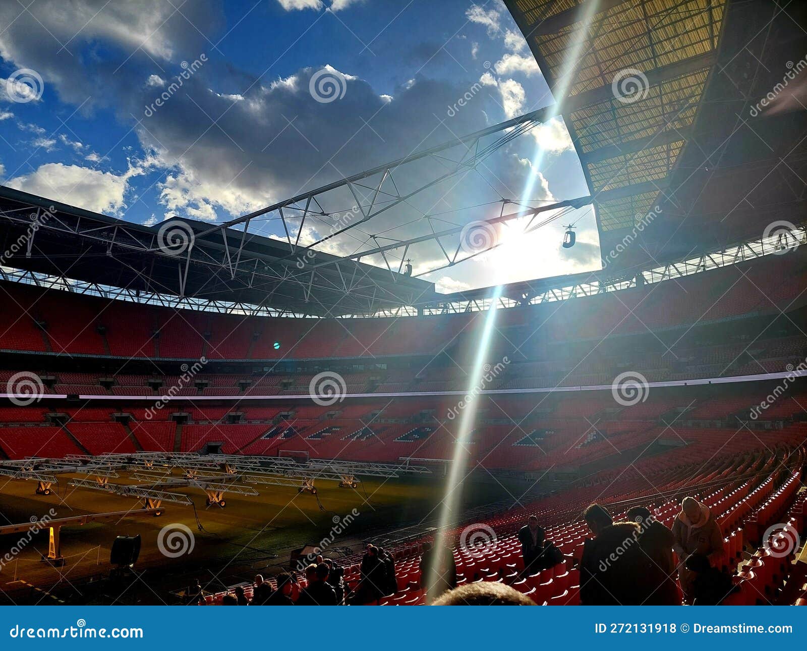 Wembley Stadium with Sunlight on Empty Seats Stock Photo - Image of ...