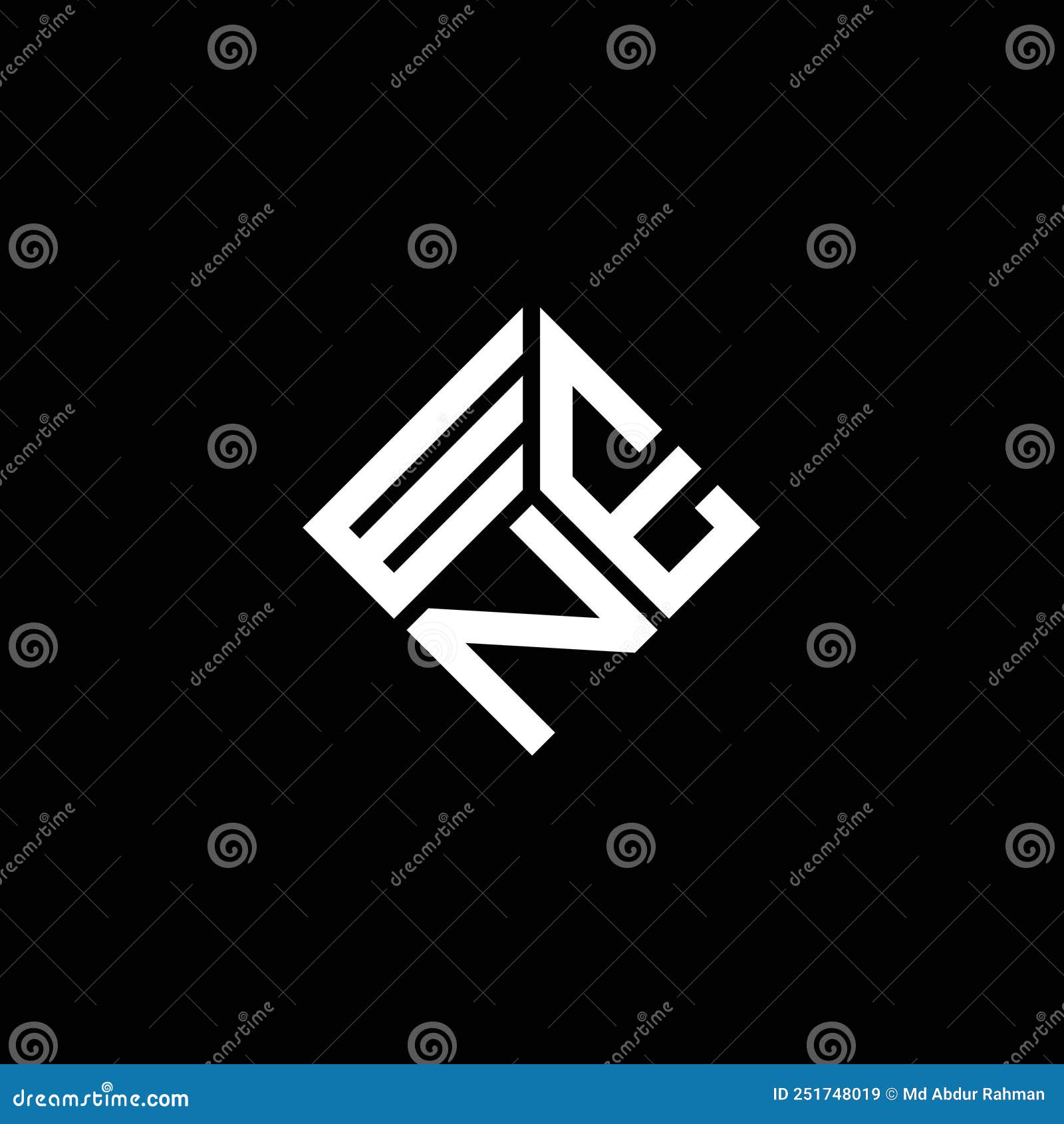WEN Letter Logo Design on Black Background. WEN Creative Initials ...