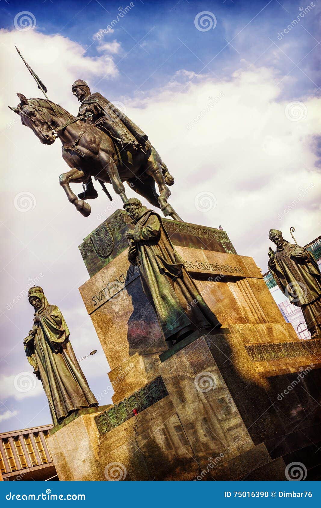Wenceslas Monument on Wenceslas Square, Prague Stock Photo - Image of ...