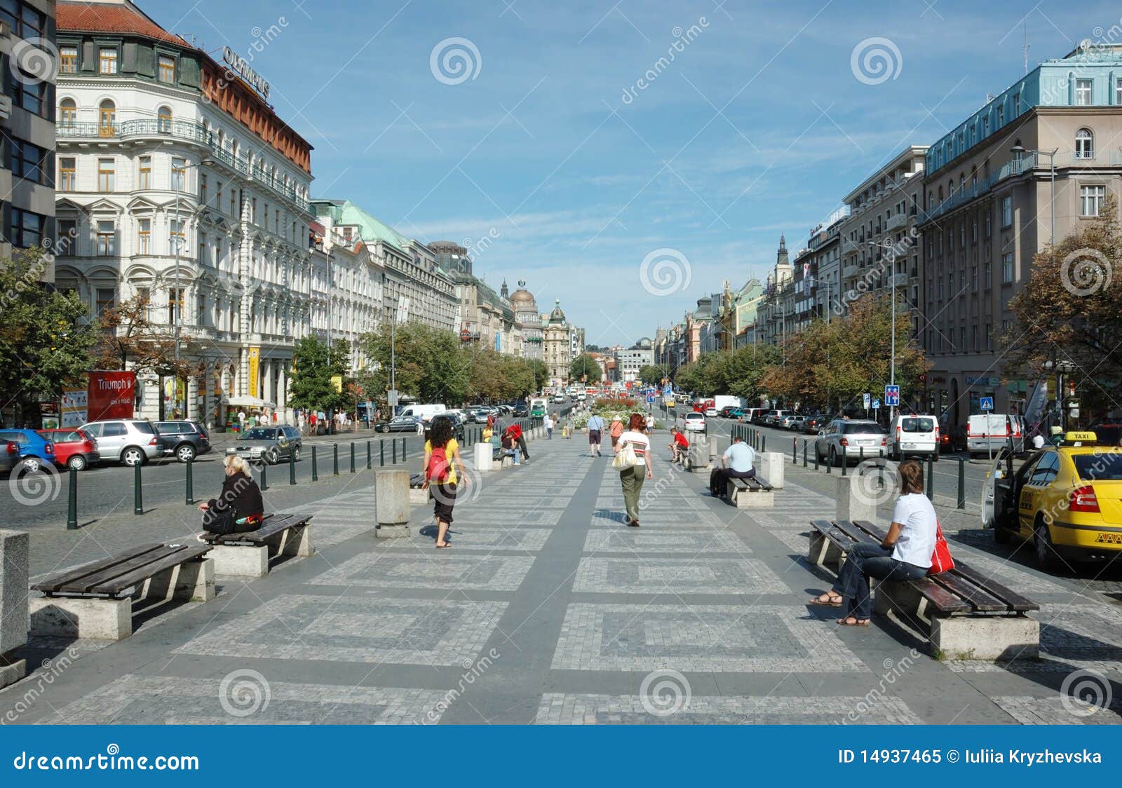 Wenceslas Square in Prague editorial image. Image of public - 14937465