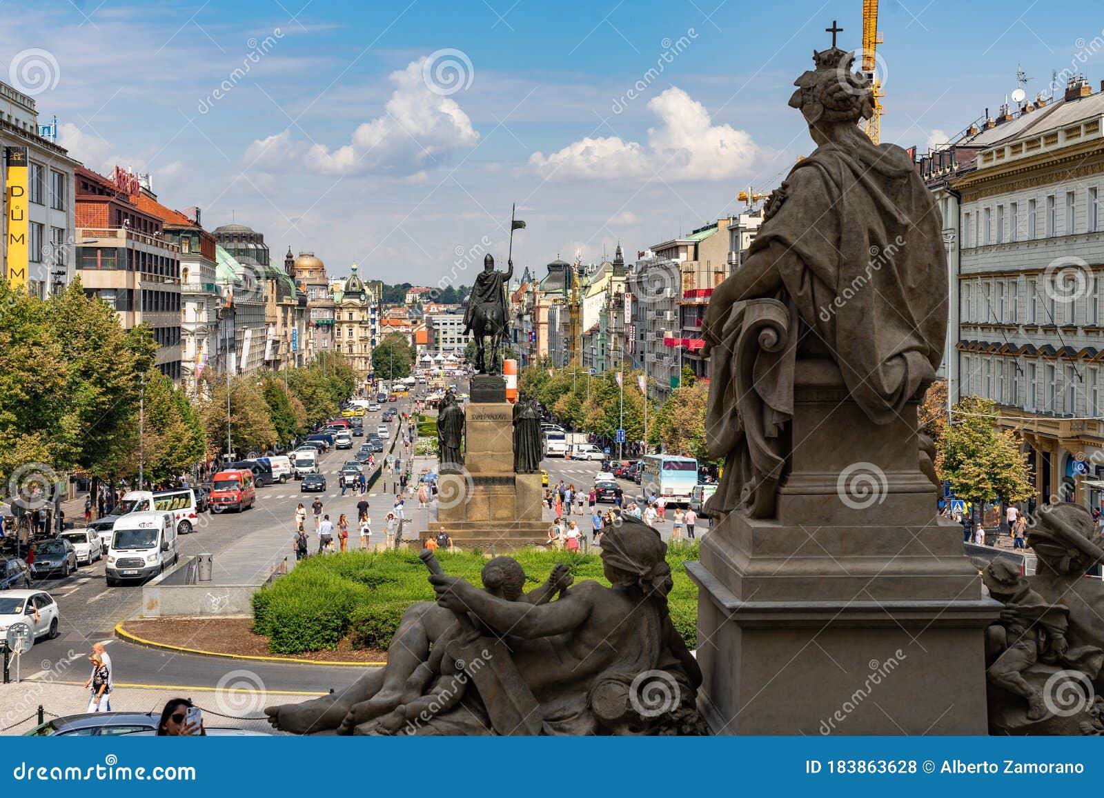 Wenceslas Square Prague in Czech Republic. Editorial Stock Photo ...