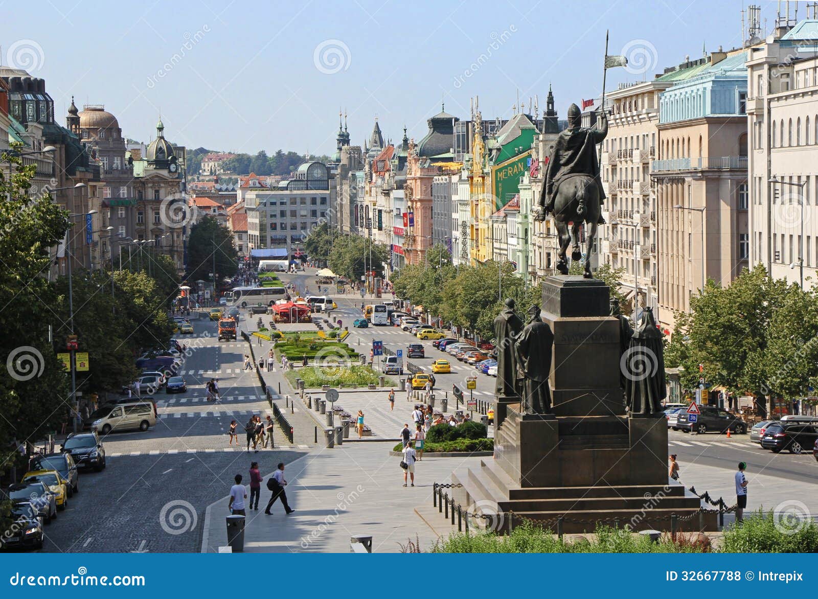 Wenceslas Square in Prague editorial stock photo. Image of czech - 32667788