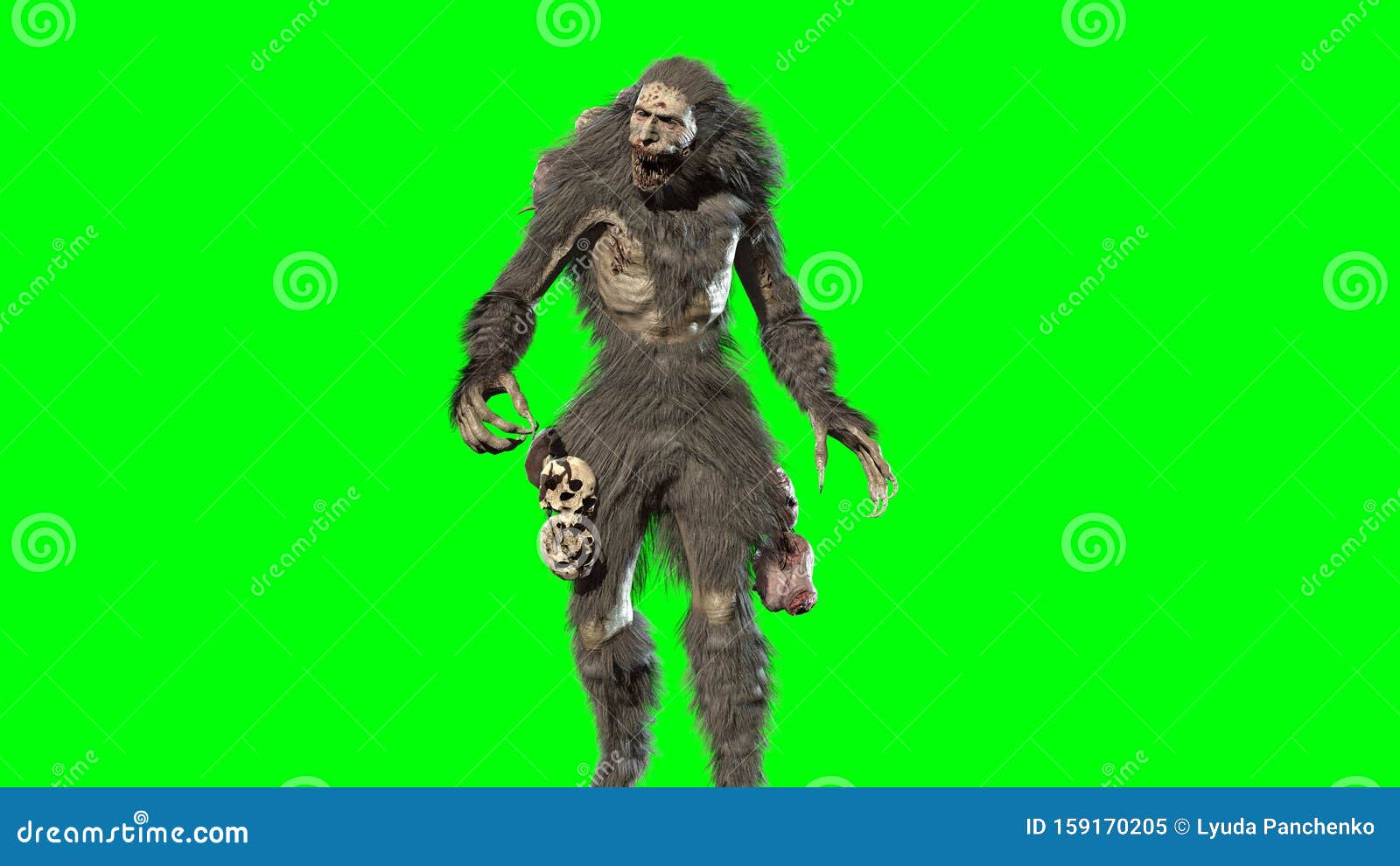 Wendigo Mythical Monster 3d Render Stock Illustration - Illustration of ...