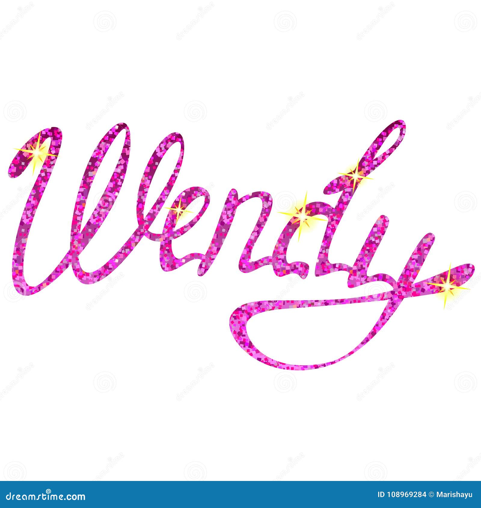 Wendy Name Lettering Tinsels Vector Illustration | CartoonDealer.com ...