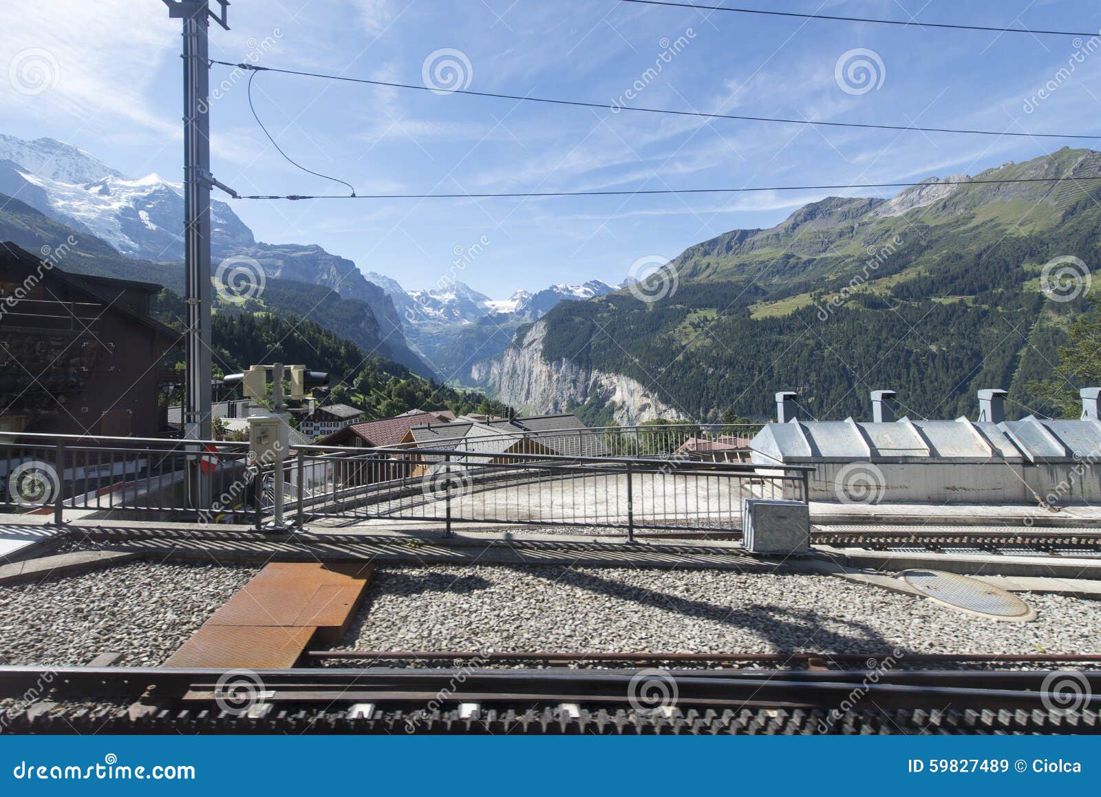 Wengen Train Station stock image. Image of cogwheel, summer - 59827489