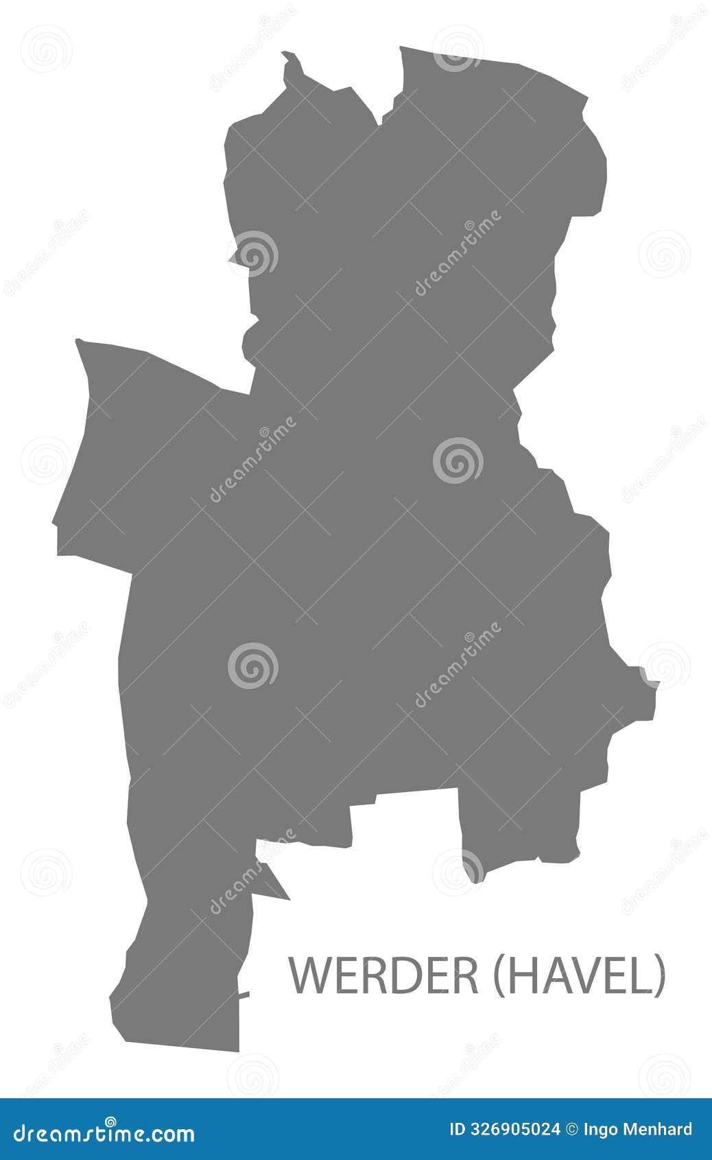 Werder (Havel) German City Map Grey Illustration Silhouette Shape Stock ...