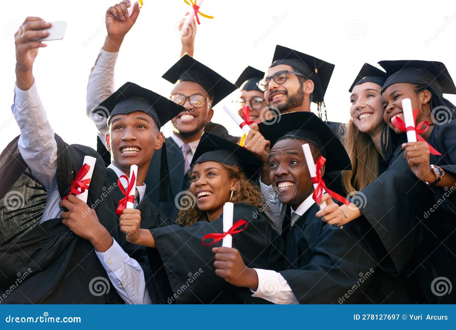 Were All Winners Today. a Group of Students Taking Selfies on ...