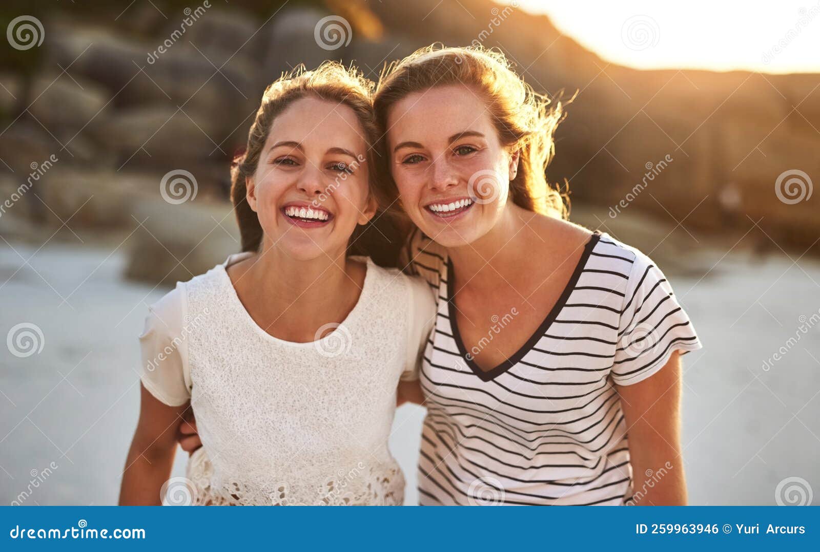 Were Inseparable. Two Friends Spending the Day at the Beach. Stock ...