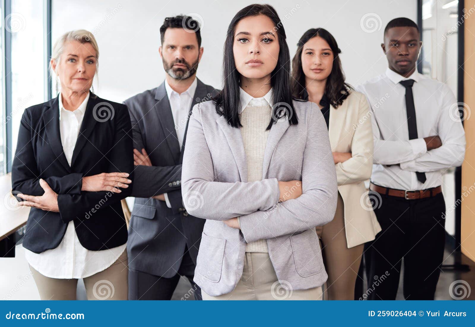 Were Ready for Any Challenge. a Group of Businesspeople Standing in an ...