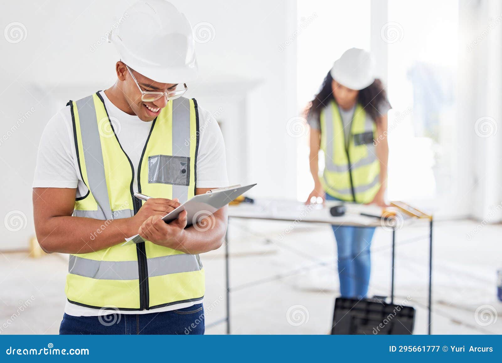 Were Ready To Build Your Dream Home. a Handsome Young Contractor ...