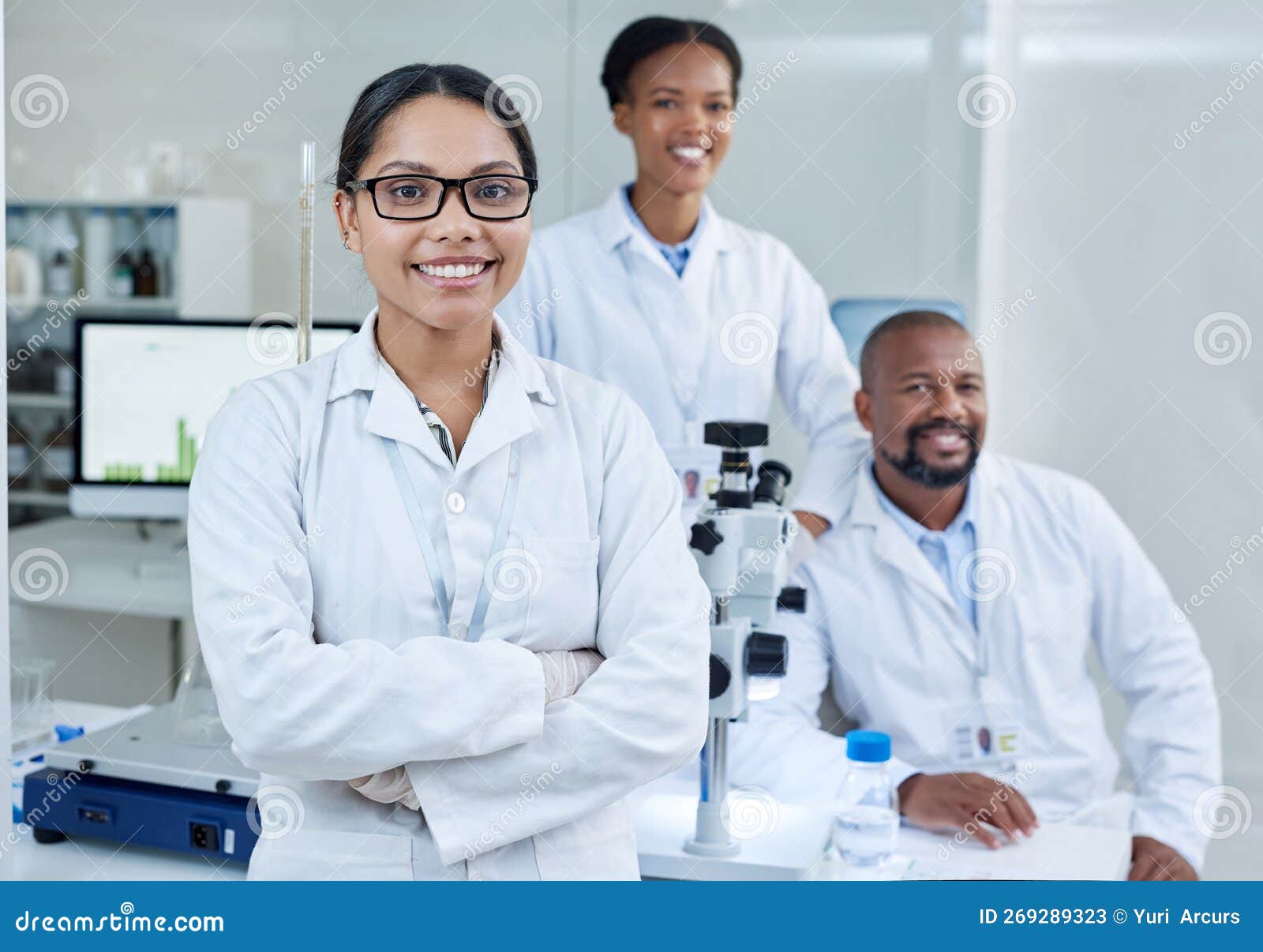 Were Ready To Work the Case. Portrait of a Group of Scientists Working ...