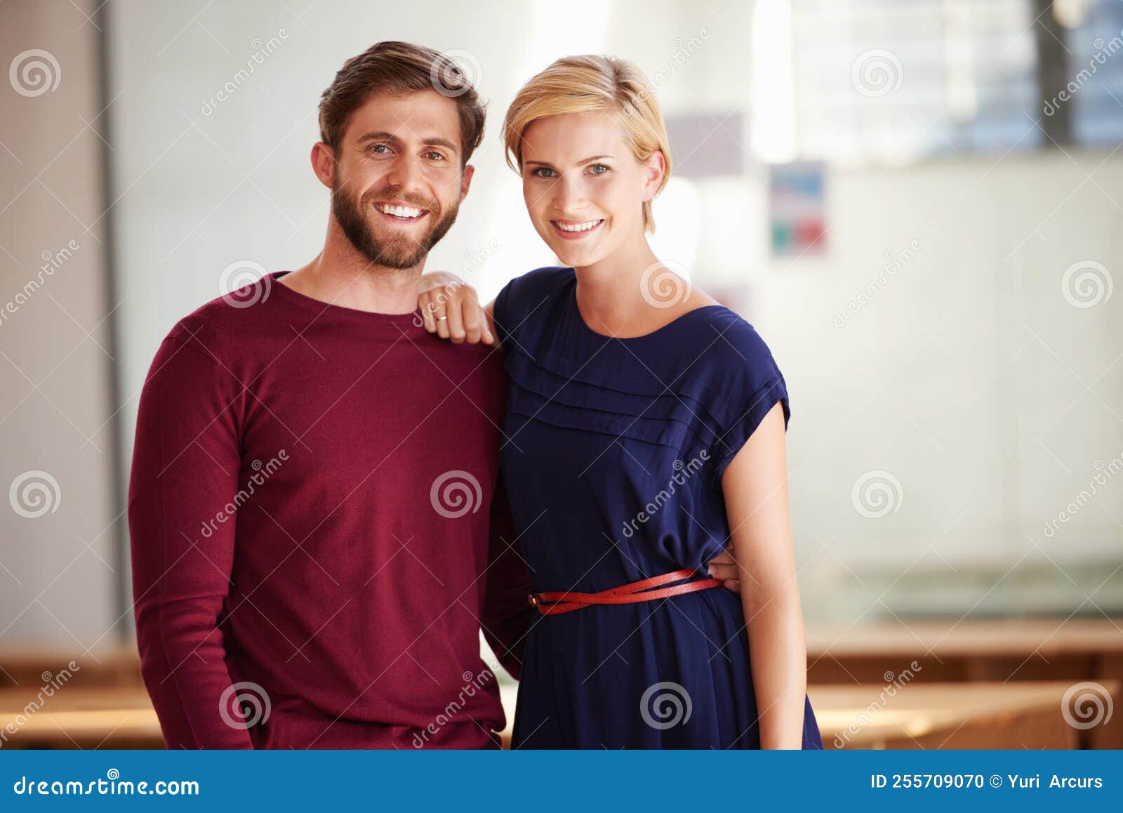 Were a Young Power Couple. a Couple Working Together in an Open Office ...